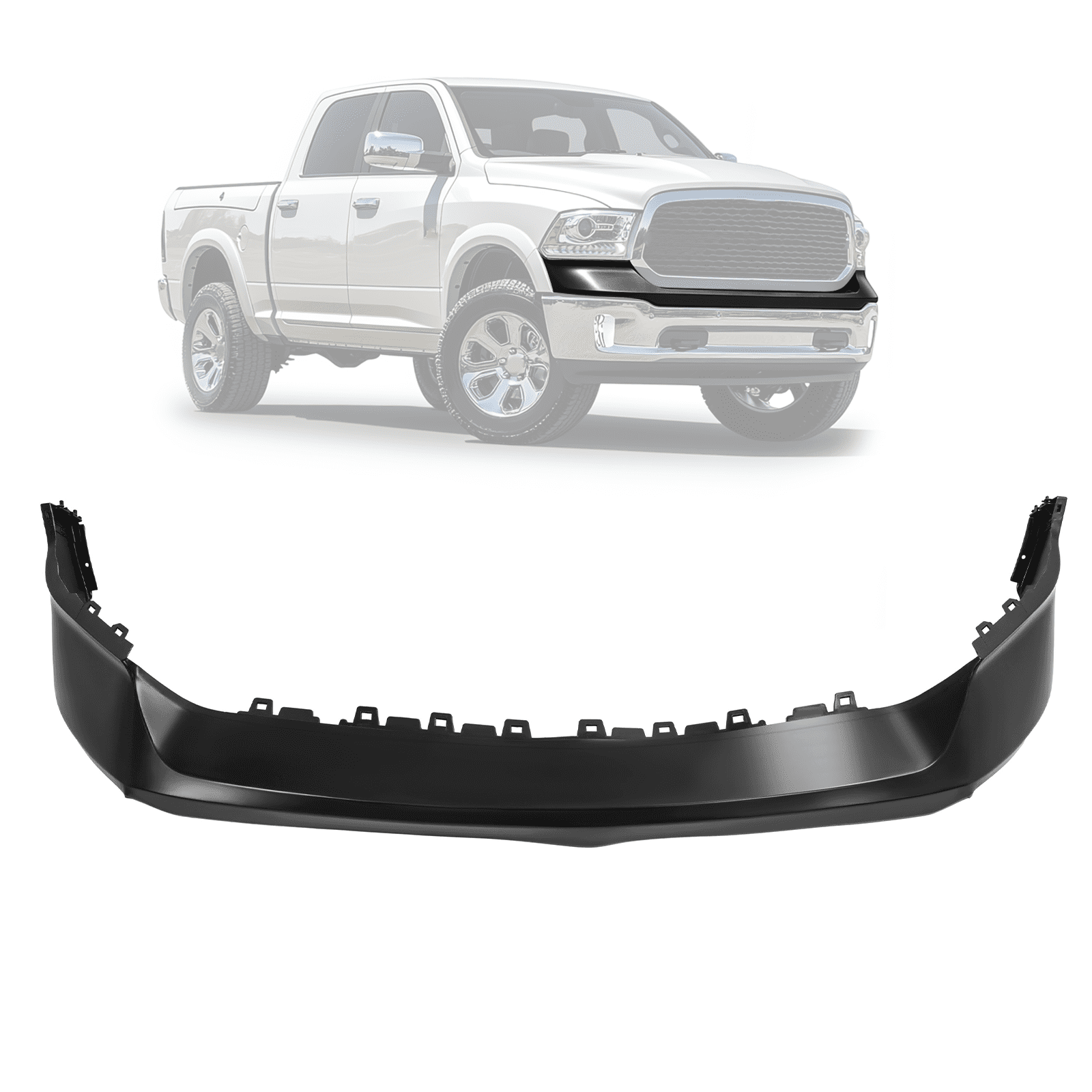 KOJEM Front Bumper Cover Fit for 2013-2024 Ram 1500 Classic Grille Trim ...