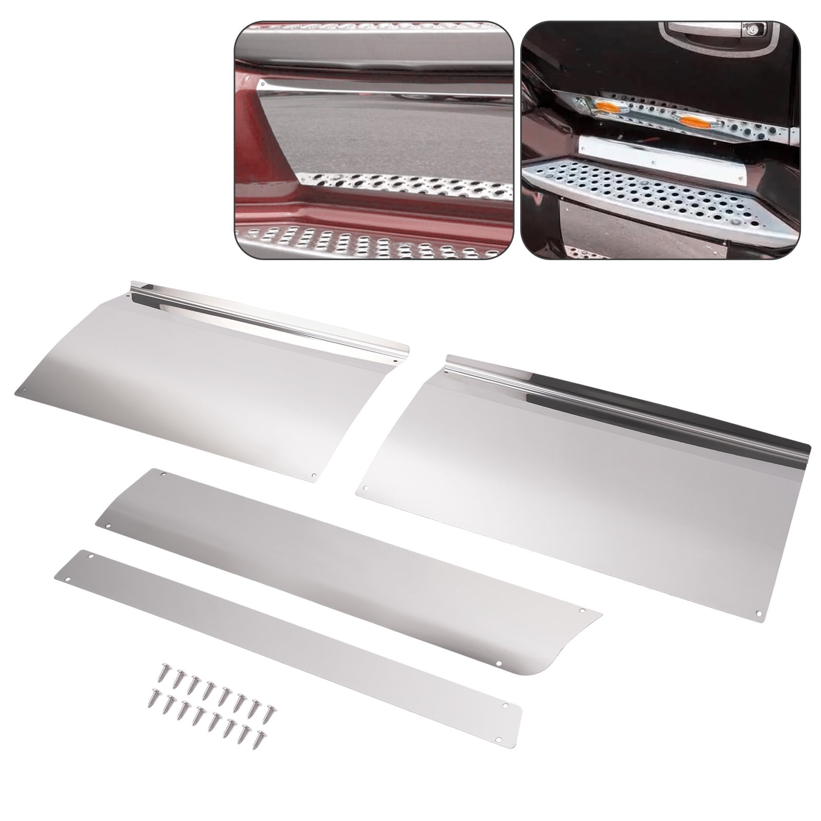 KOJEM Front Upper Lower Step Kick Plate, Fit for Kenworth T680, 304 ...