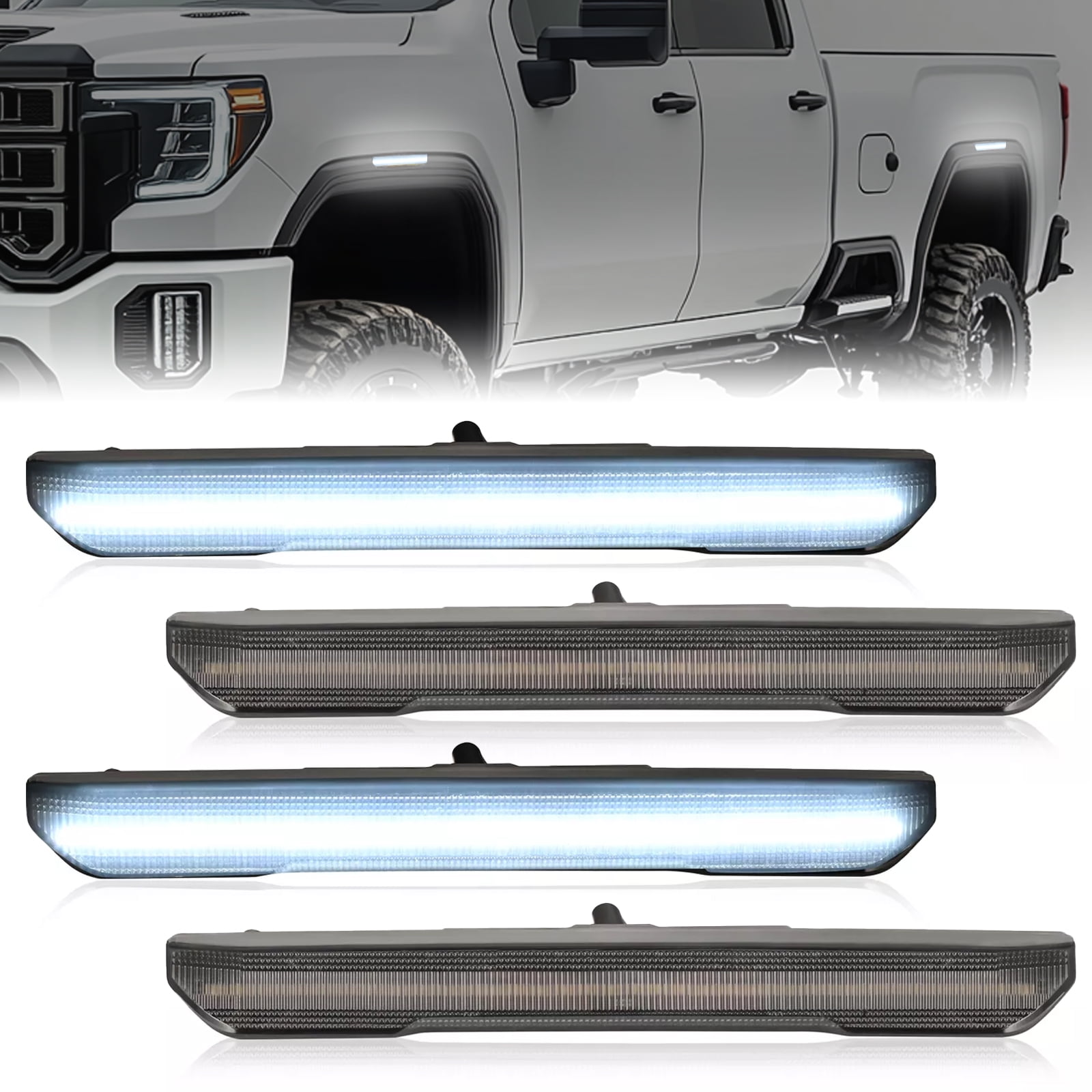 KOJEM LED Side Marker Lights for 2020-2024 GMC Sierra 2500HD 3500HD ...