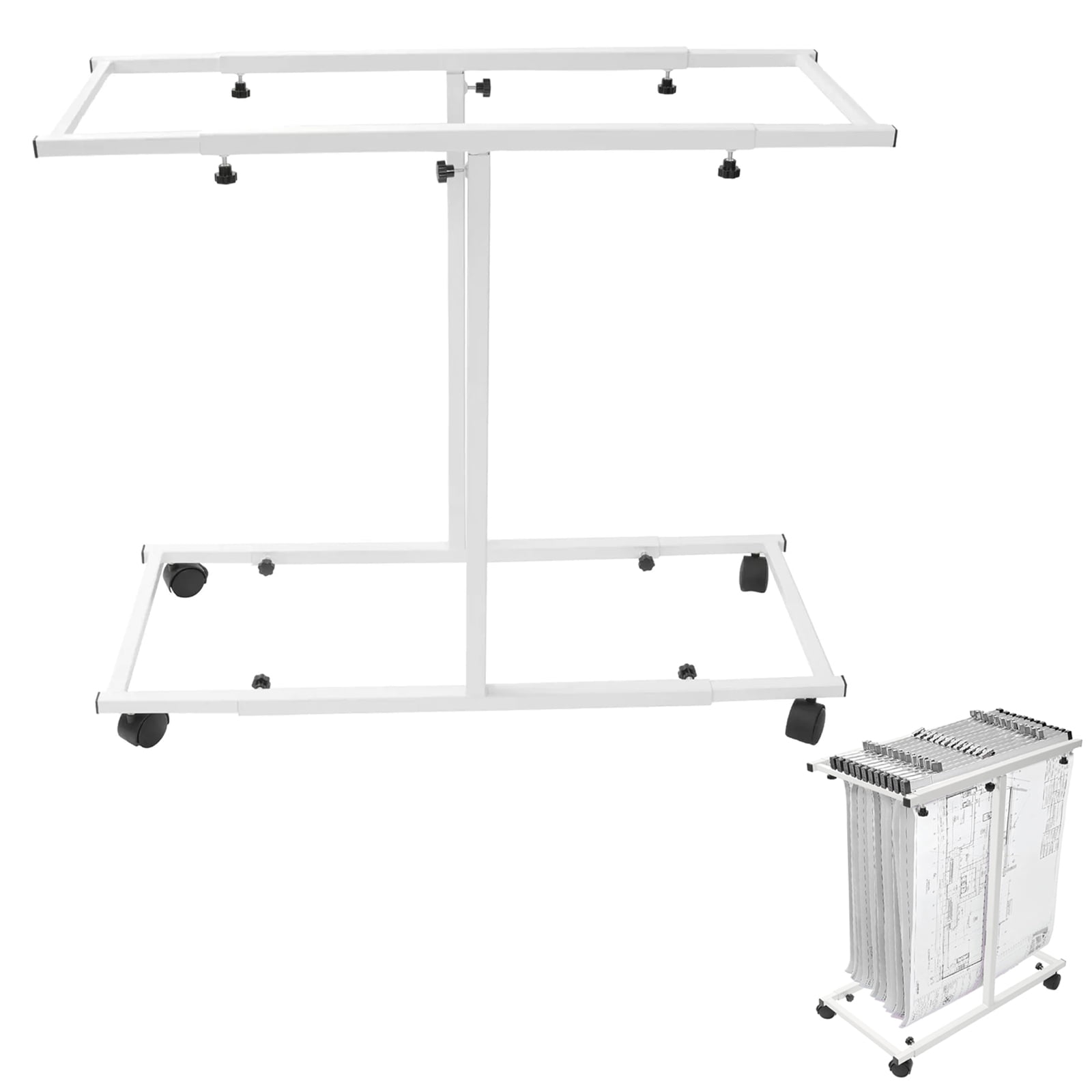 KOJEM Mobile Blueprint Storage Rack,Adjustable and Portable Vertical ...
