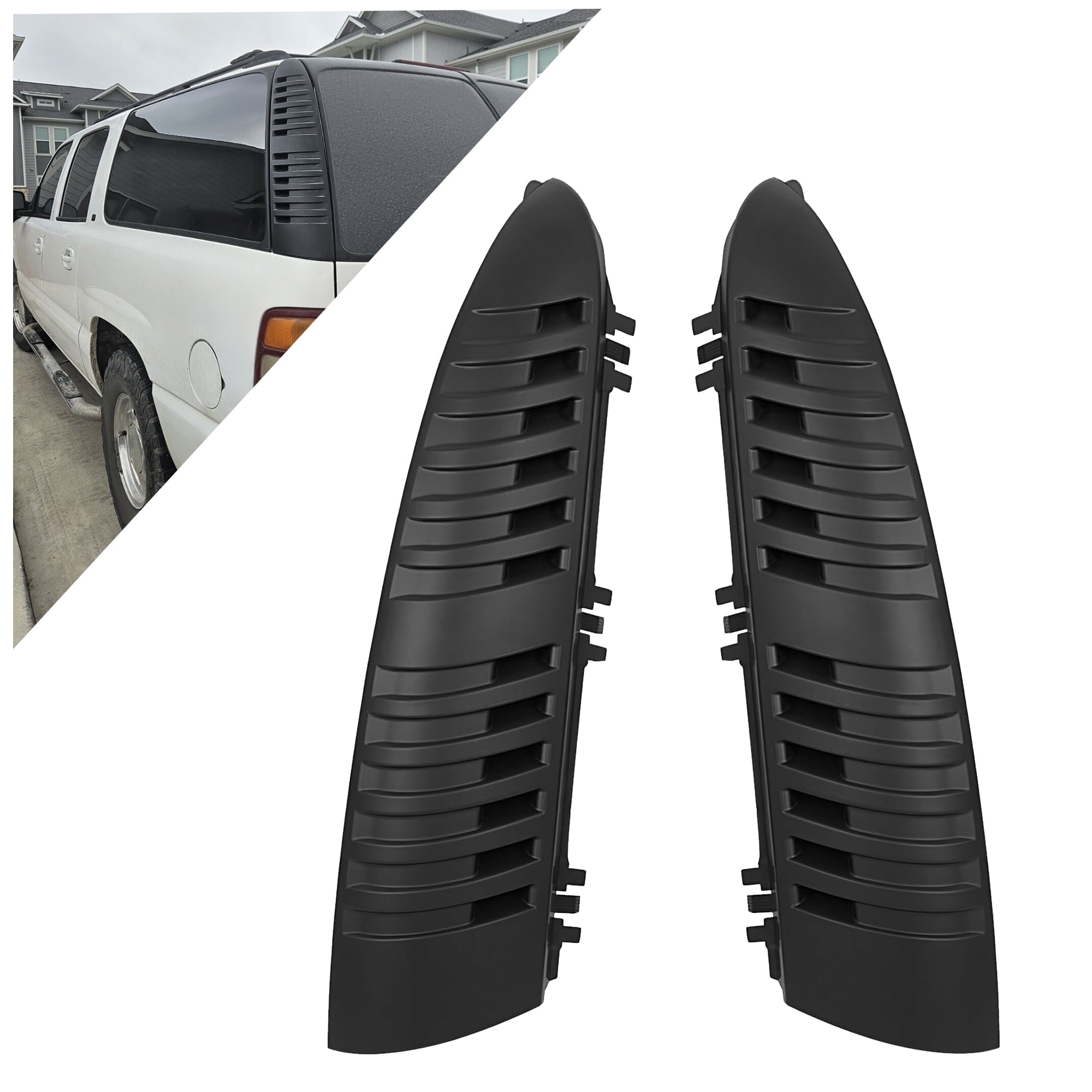 Kojem Outer Pillar Molding Trim, Black ABS Plastic, Fits 2000-2006 ...