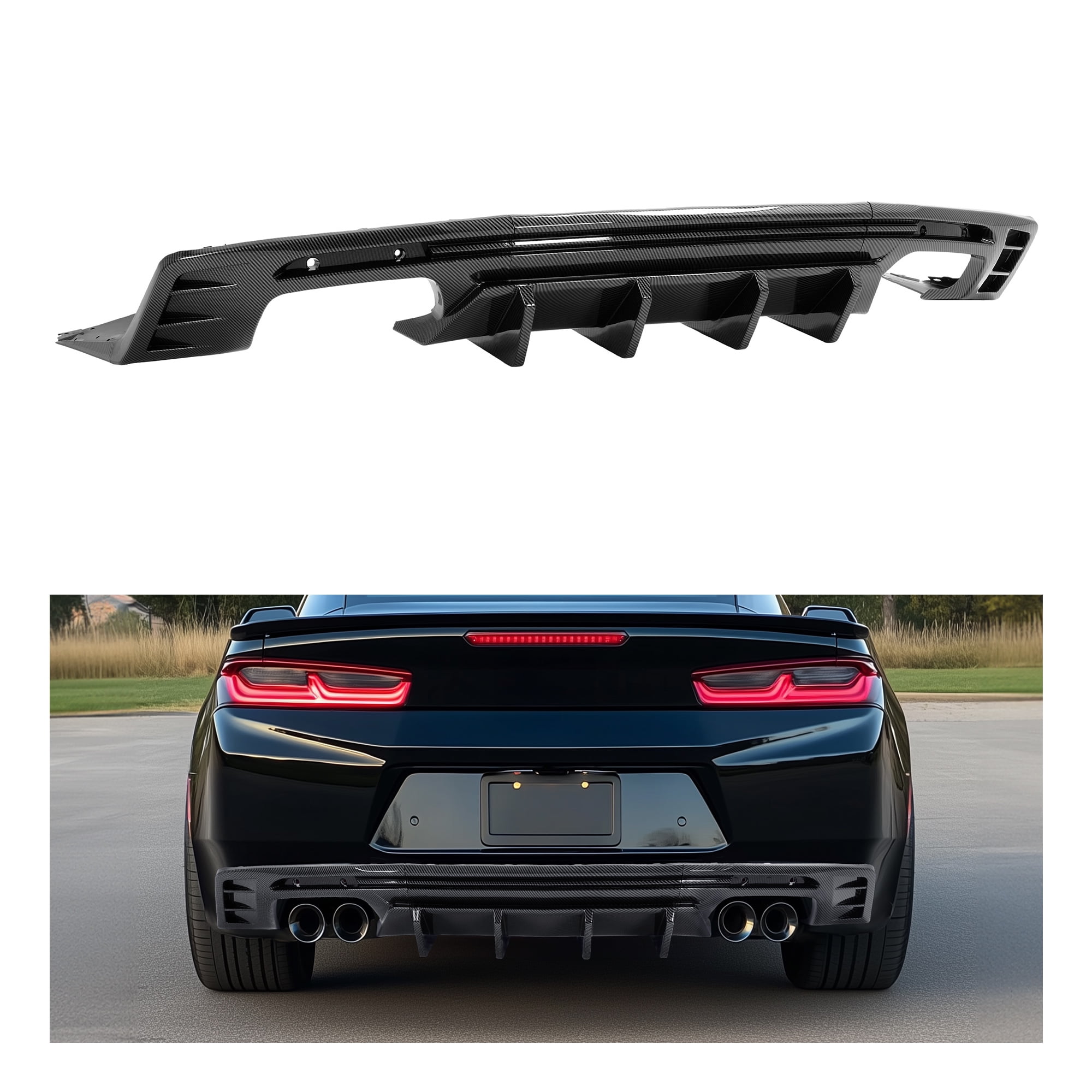 KOJEM Rear Bumper Diffuser Compatible with 2016-2024 Chevy Chevrolet ...