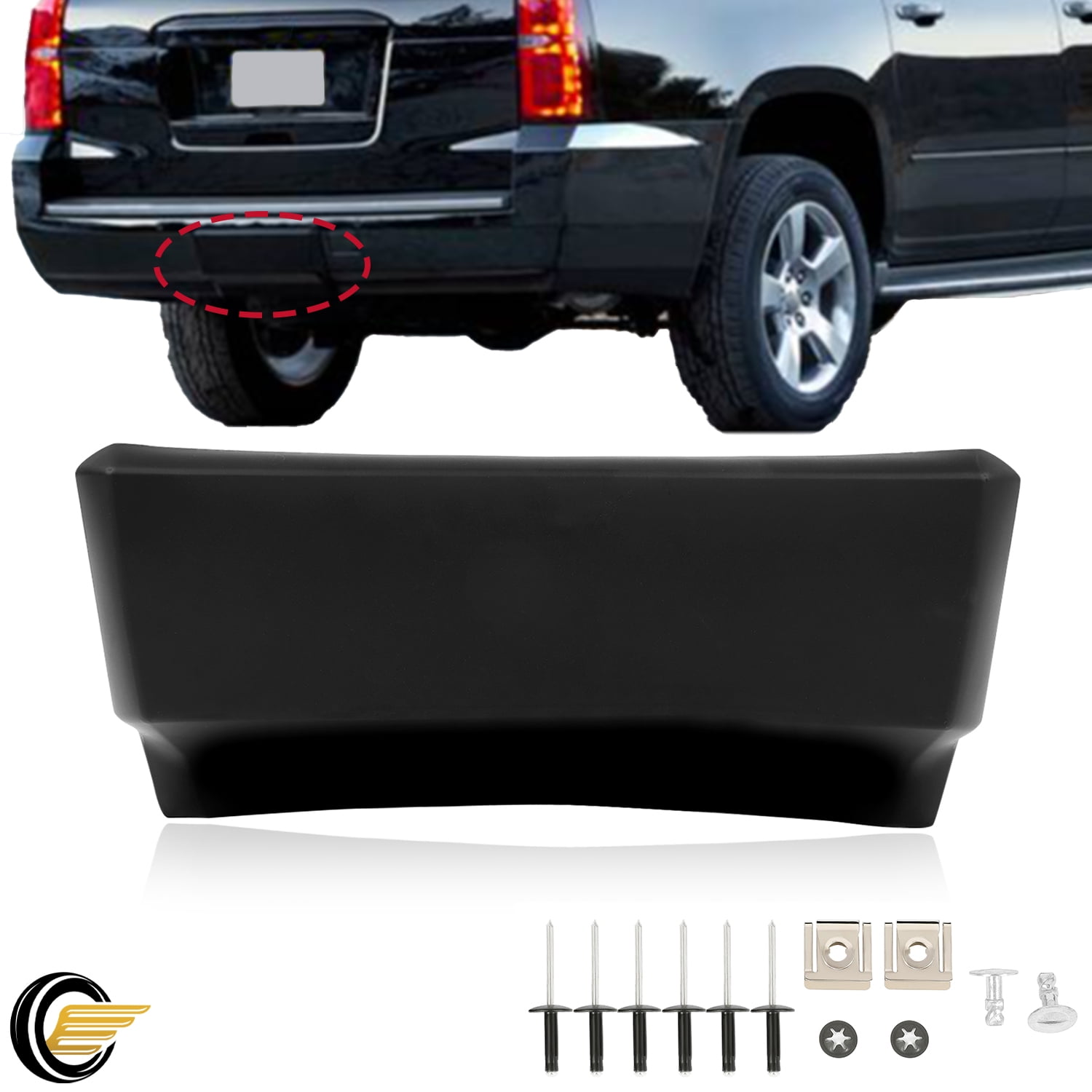 KOJEM Rear Bumper Hitch Cover Fit for 2015-2020 Chevrolet Suburban ...