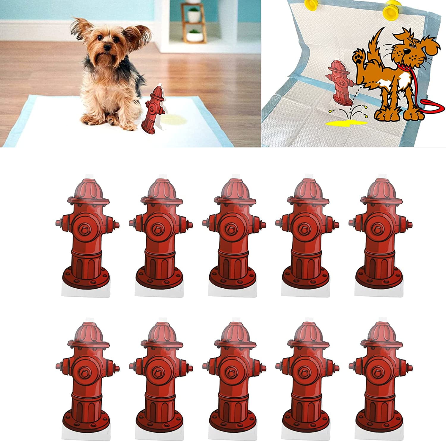 KOK-10pcs Hydrant Shaped Pet Diaper Pad Guide, 7.3 x 3.9in Dog Pee Pad ...