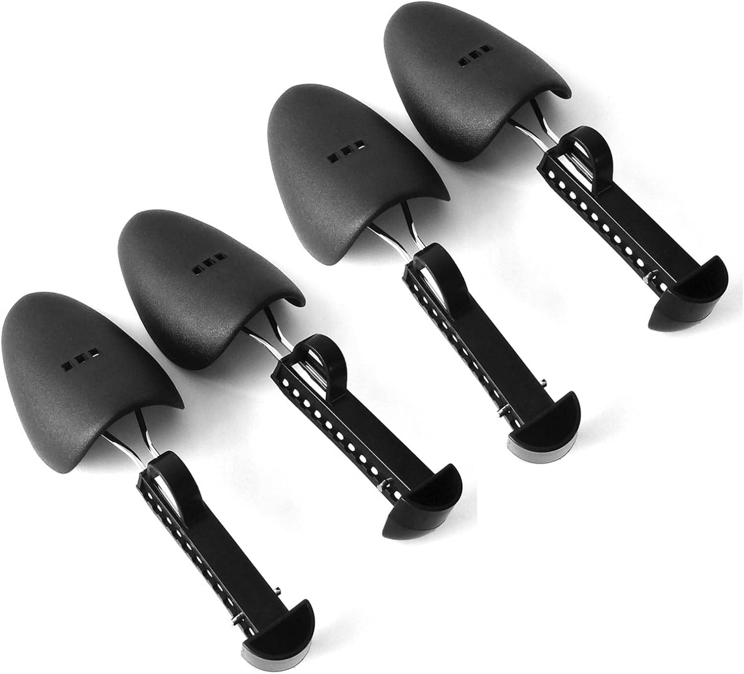 KOK-4 Pairs of Shoe Trees, Practical 25cm to 30cm Adjustable Men Shoe Tree, Black Plastic Shoe ...