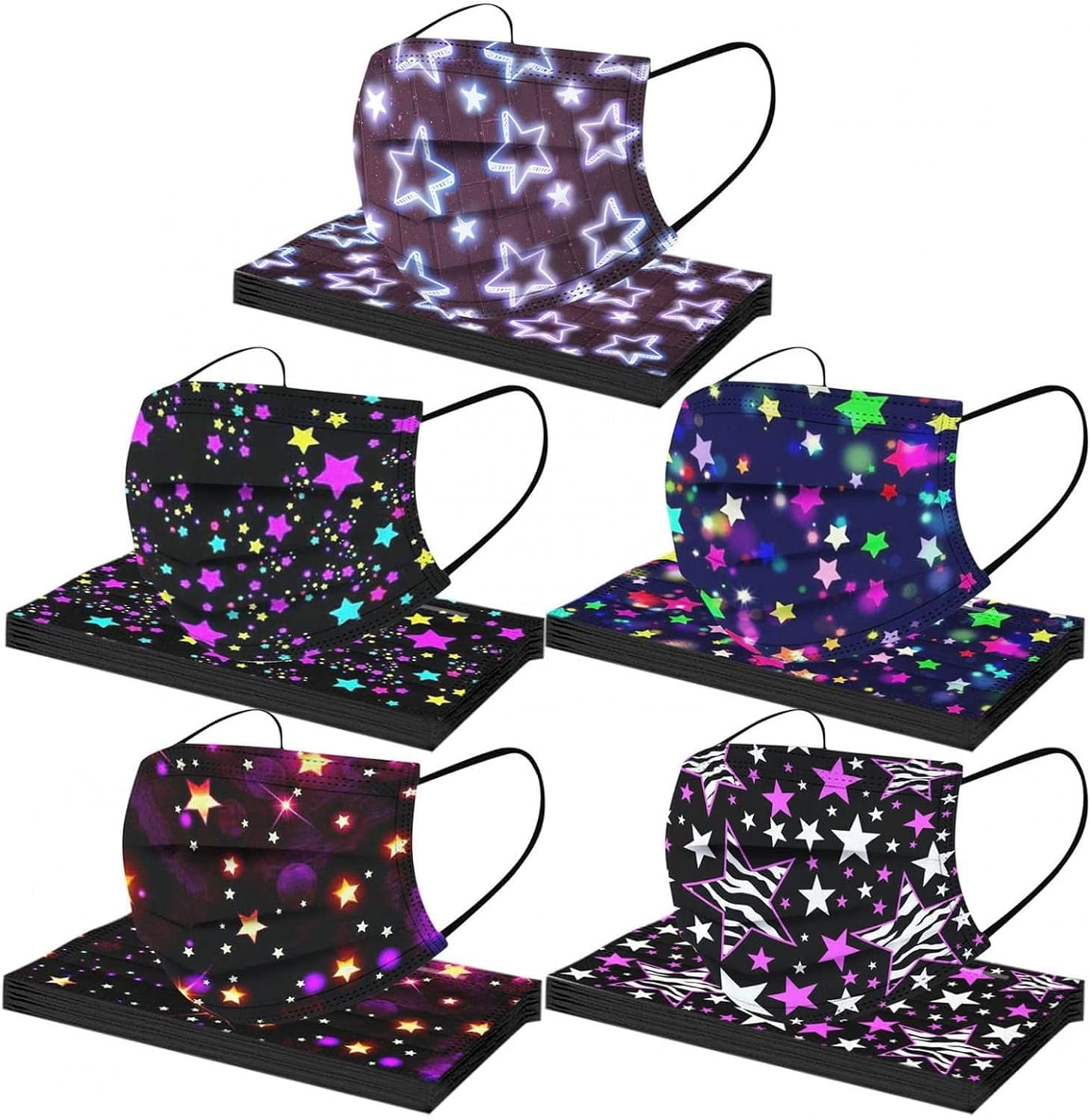 KOK-50PC Disposable Face_Masks Design for Women 3 Ply Floral Butterfly ...