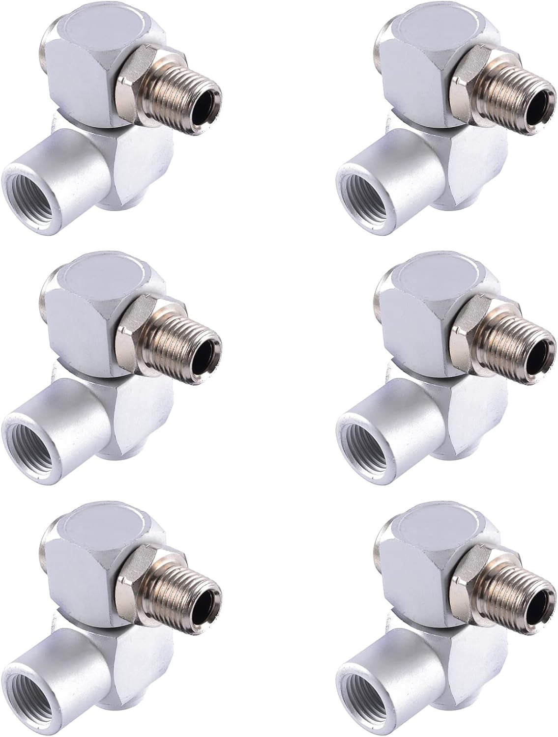 KOK-6Pcs 1/4" 360 Degree Swivel Universal Connector Air Tool Fitting ...