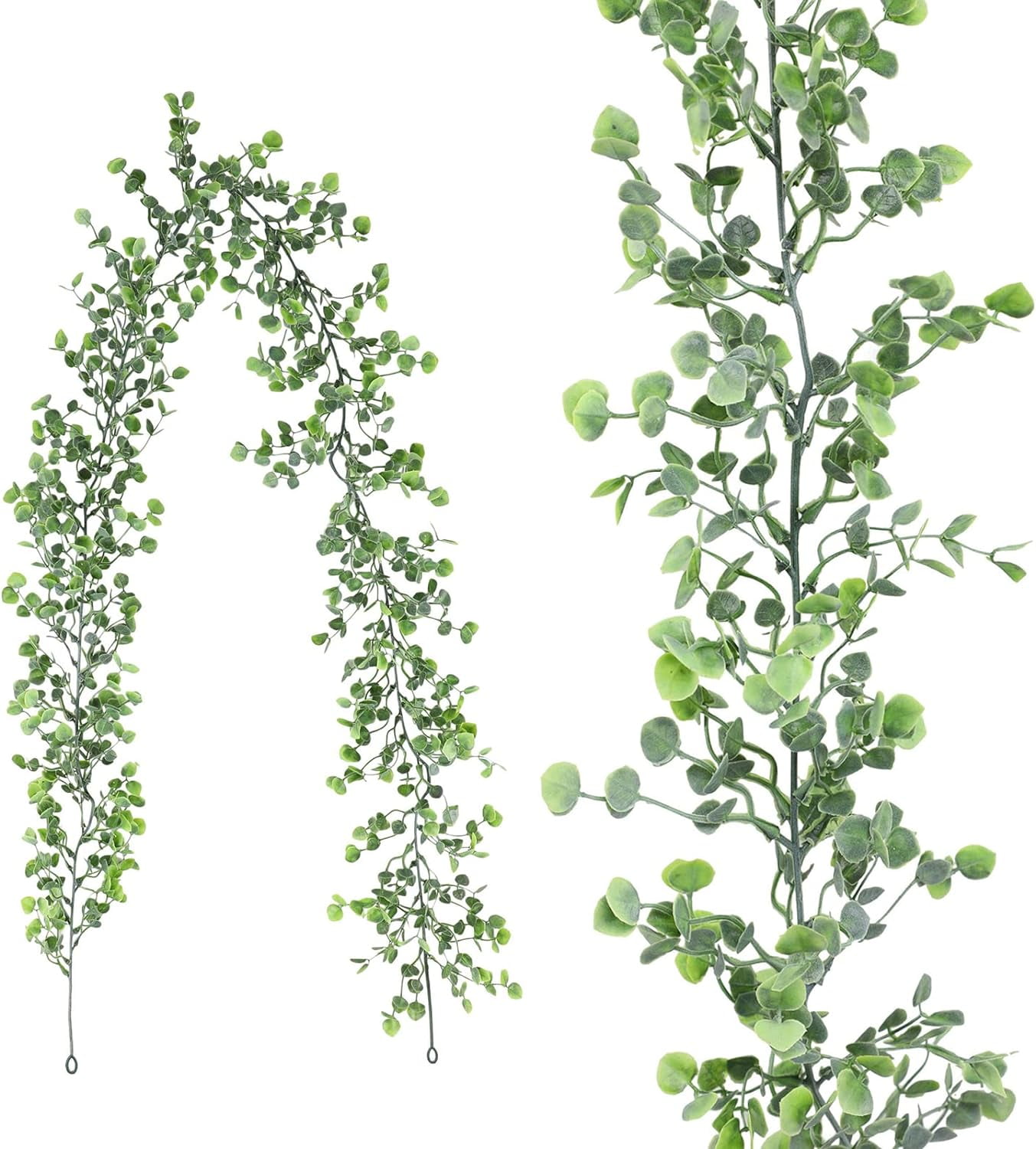 KOK-Artificial Hanging Willow Vine Twigs,Vines Faux Eucalyptus Leaves ...