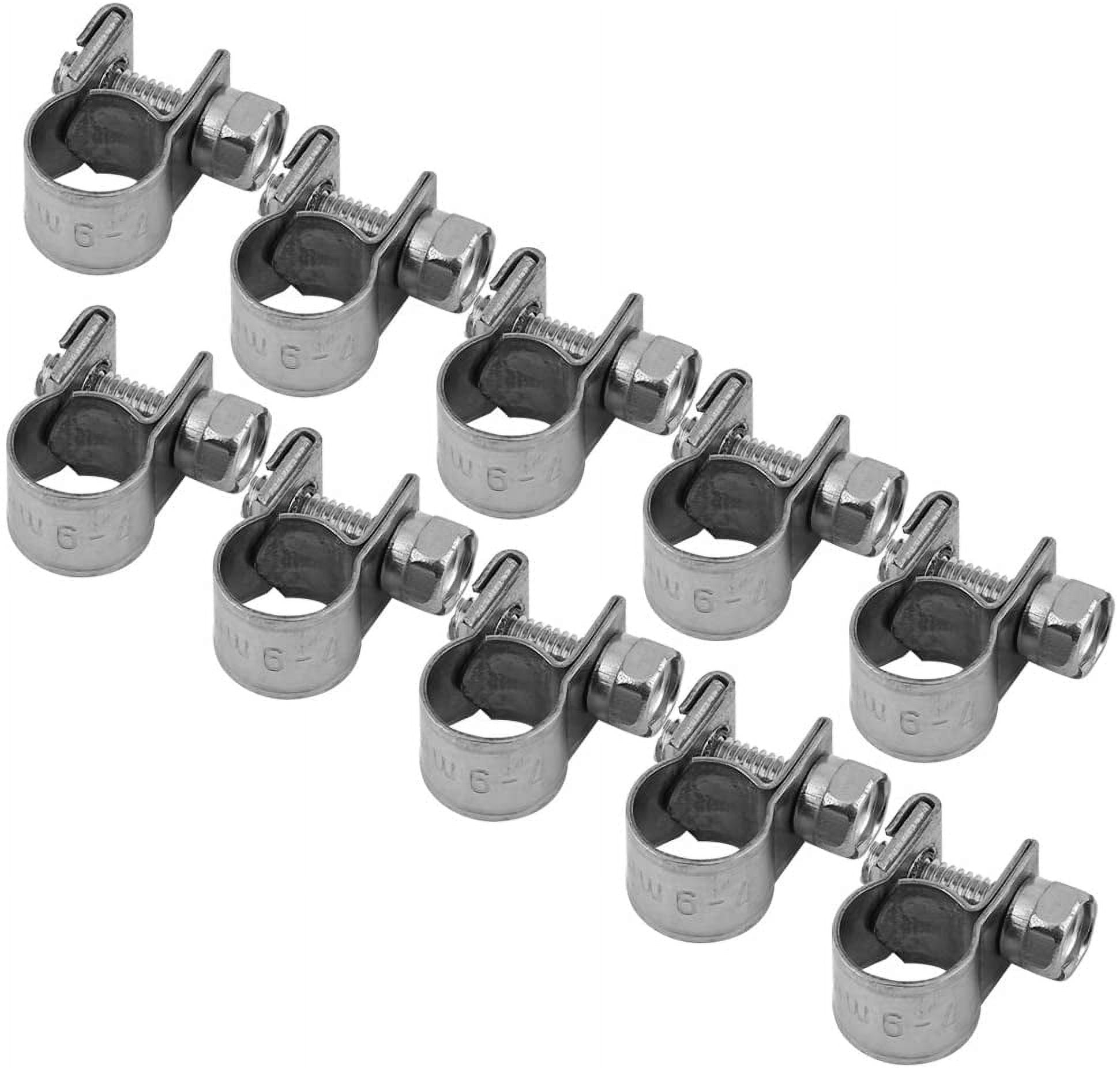 KOK-Hose Clamp, 10pcs Stainless Steel Mini Fuel Line Pipe Hose Clamp ...