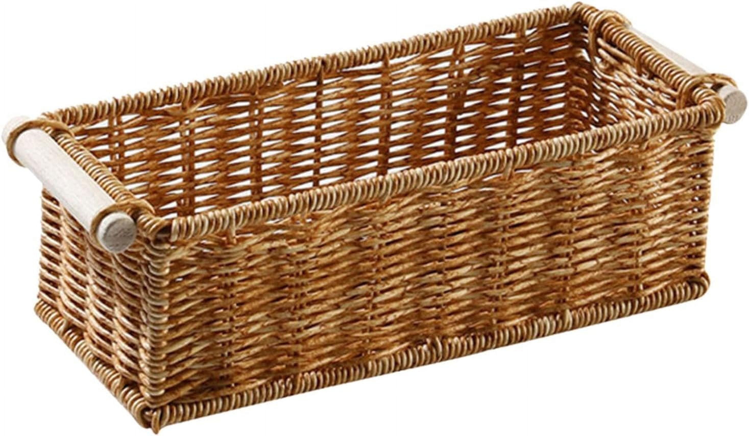 KOK-Imitation Rattan Storage Basket Woven Baskets Long Narrow Organizer ...