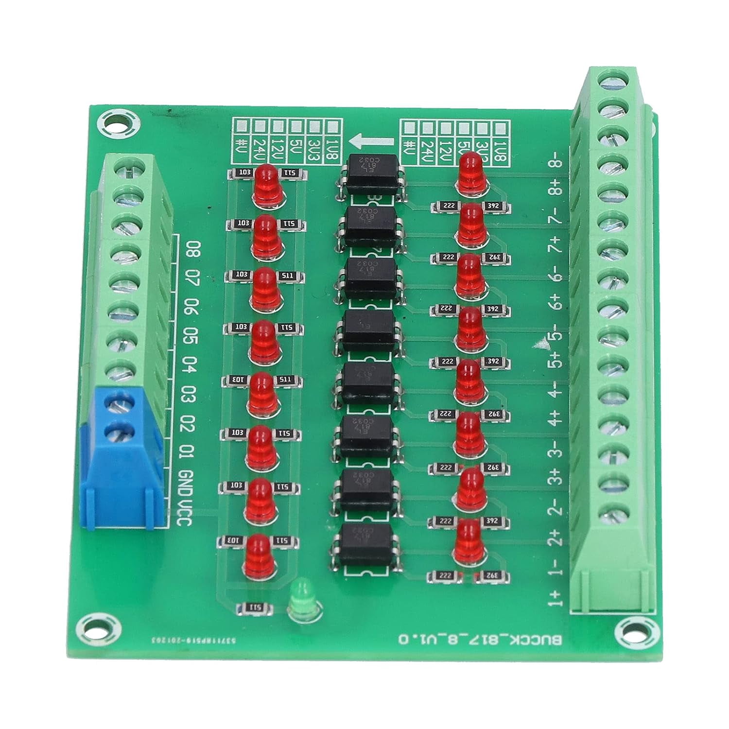 KOK-Isolator Module, 8 Channel Optical Isolation Module 24V to 5V ...