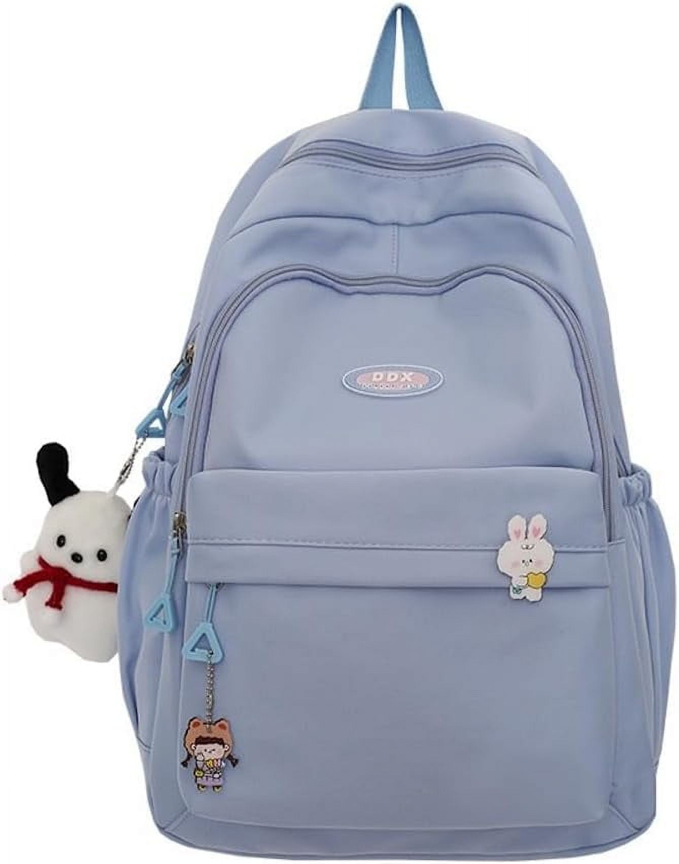 KOK-Preppy Backpack with Pins and Plushies Cute Vintage Aesthetic ...