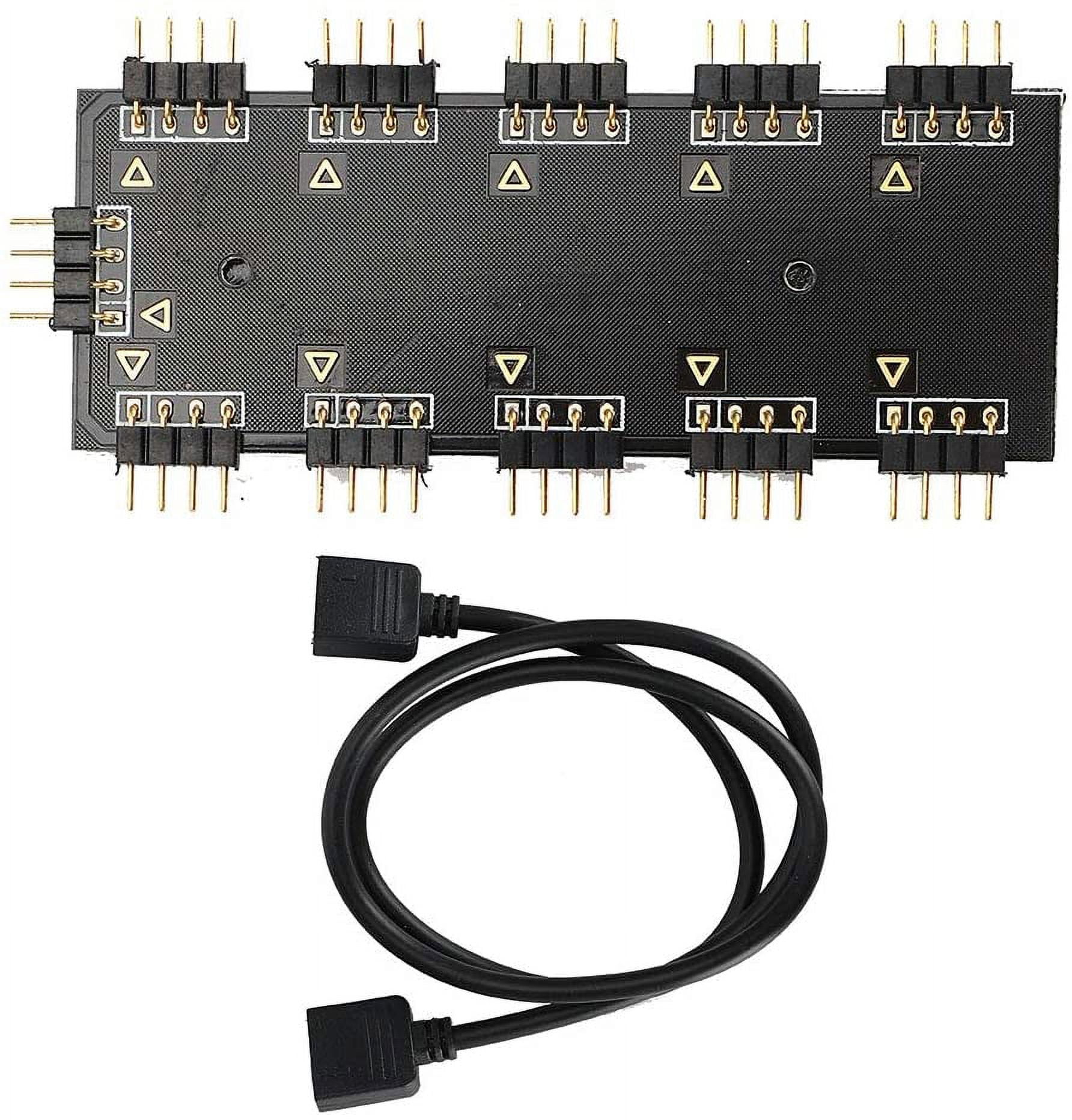 KOK-RGB LED Splitter Hub, Computer 10-Channel RGB Hub PC MOD ...