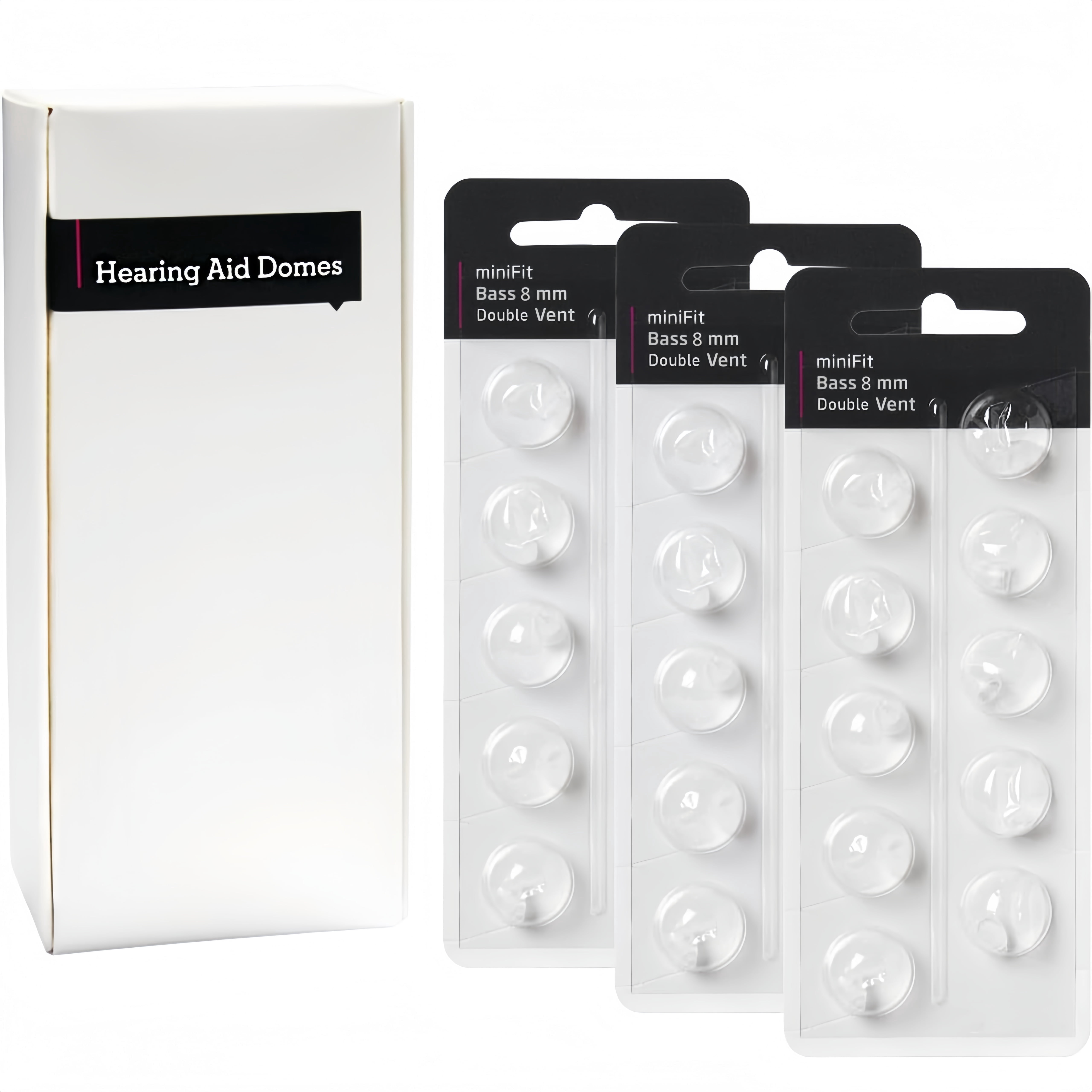 KOKCOOL Oticon Minifit Double Vent Bass Domes (8 mm/3 Packs) , Hearing ...
