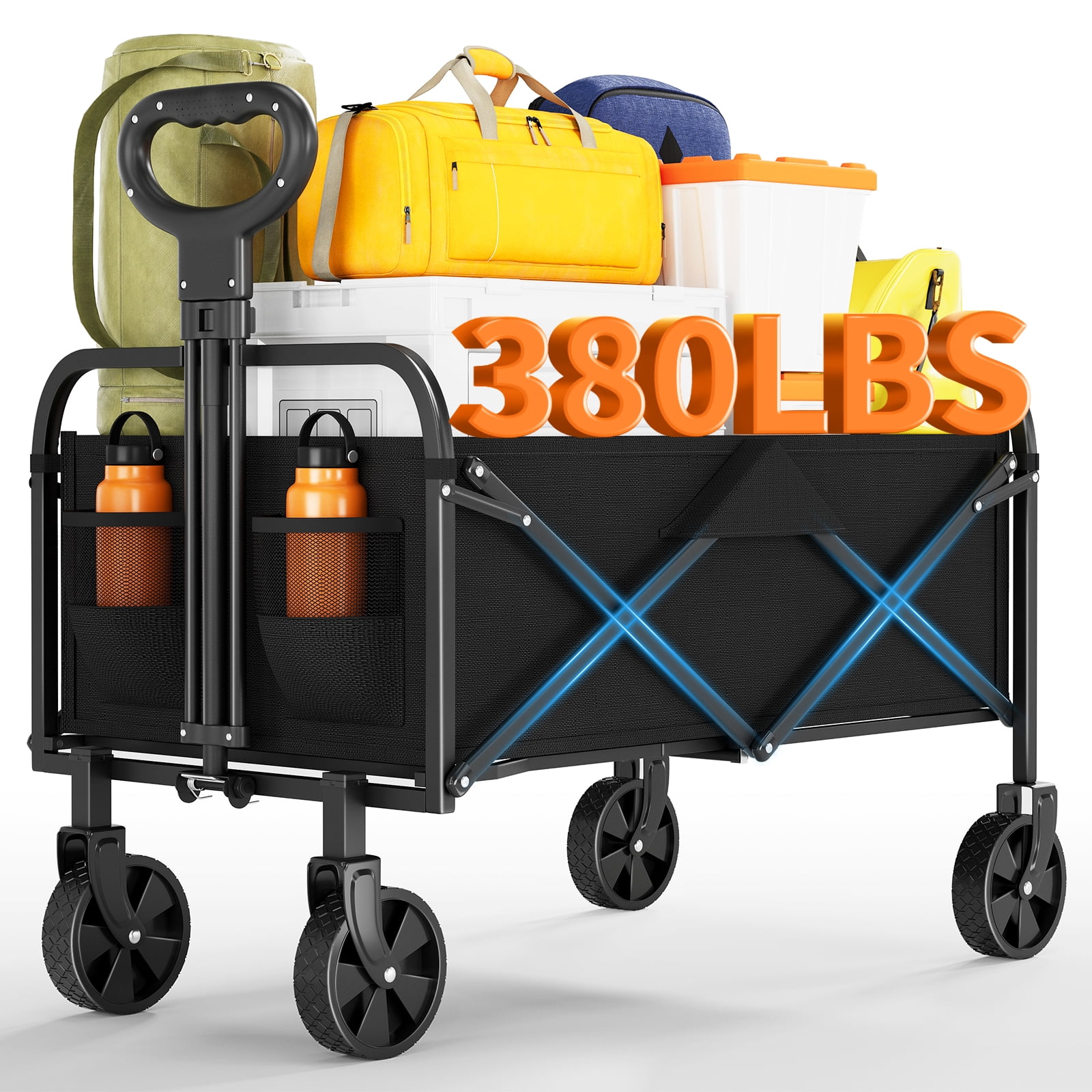 KOKEBREN 380lbs Collapsible Folding Wagon Utility Collapsible Wagon ...