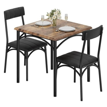 Walmart 2 Seater Breakfast Dining Set, Upholstered Chairs, Table with 3 ...