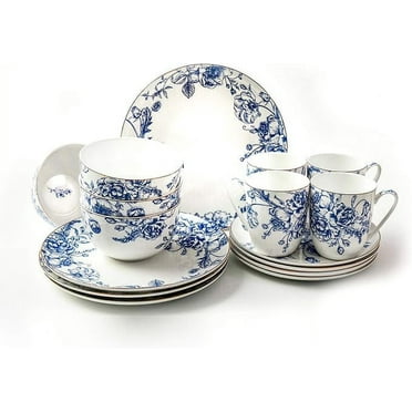 Churchill Blue Willow 20-Piece Dinnerware Set, Plates, Bowls, Cups for ...