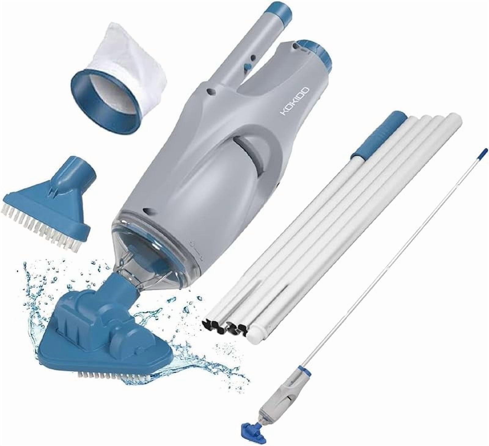 KOKIDO 2025 Cordless Pool Vacuum with 72” Pole, Standard & Fine ...