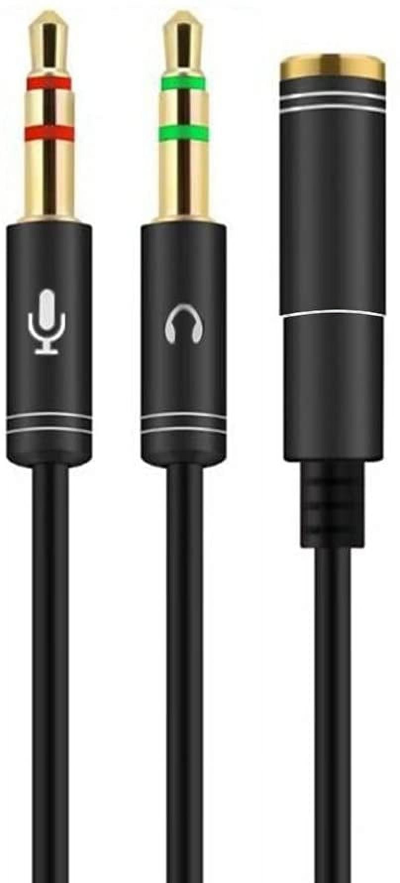 KOKKIA MicAudioSplitter_1F_2M Microphone Stereo Audio Splitter (Female ...