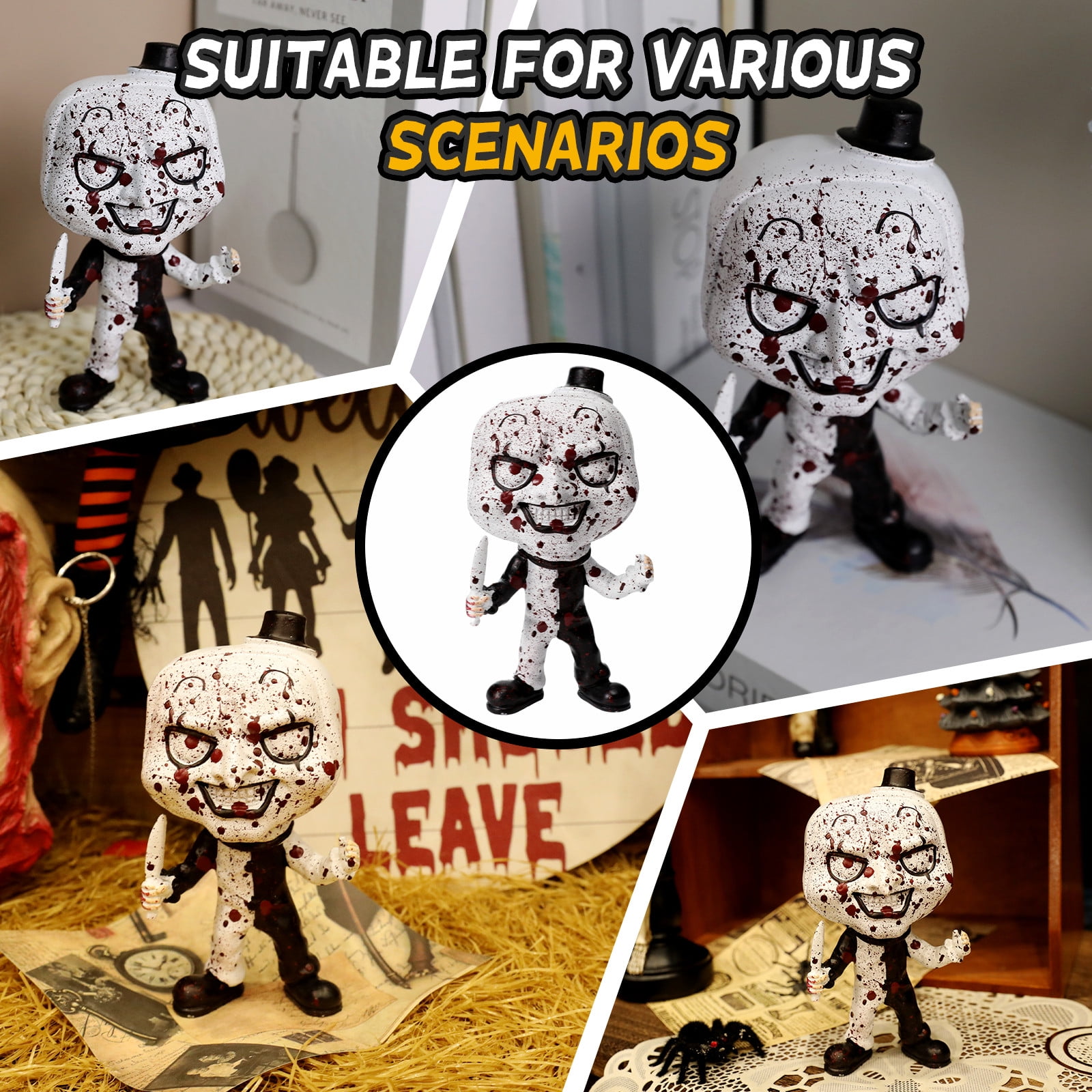 KOKOI Horror Movie Garden Gnomes Halloween Decoration Pennywise Michael Myers Freddy Jason ...