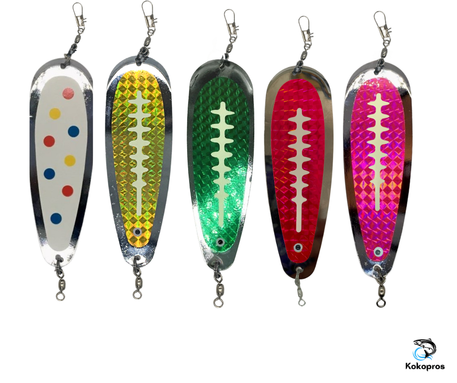 KOKOPROS- 5 Pack Fishing Lures, Kokanee Salmon Glow Teardrop Trolling ...