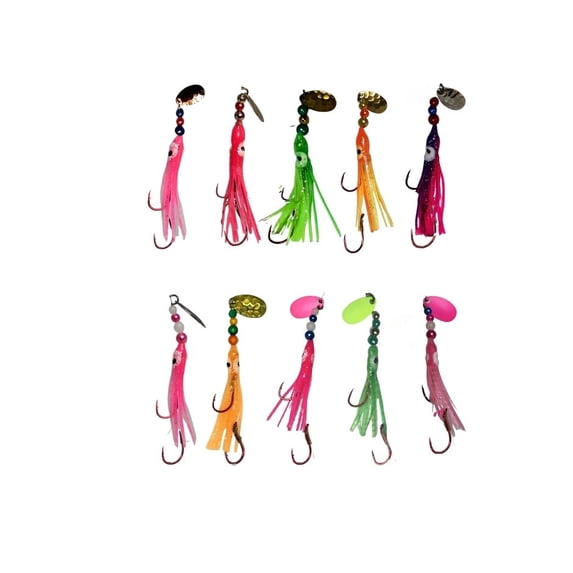 KOKOPROS Hoochies 10 Pack: Luminous Soft Lure for Kokanee Salmon and ...