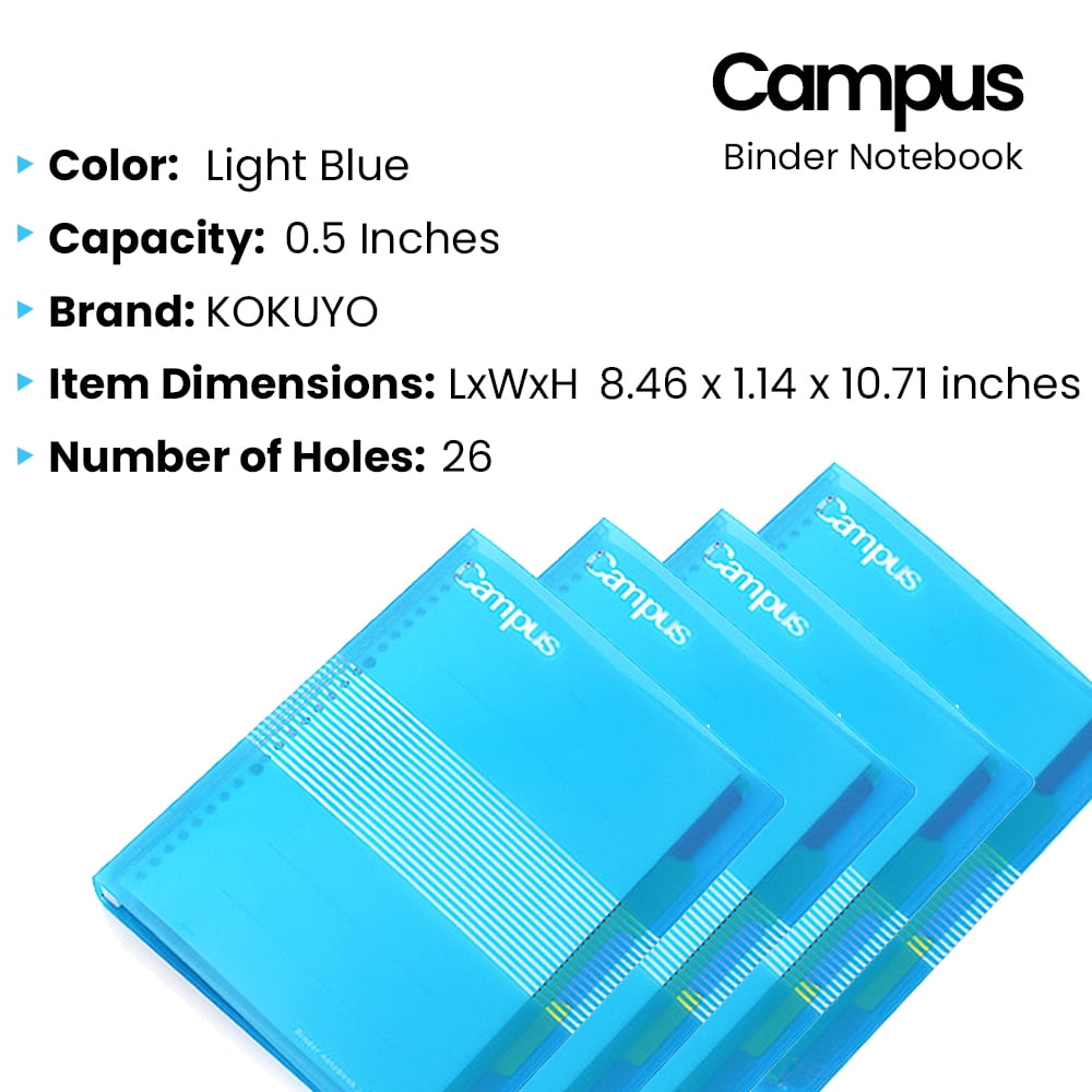 KOKUYO Campus B5 Slide Binder Notebook with 5 Tab Dividers, PP Cover ...