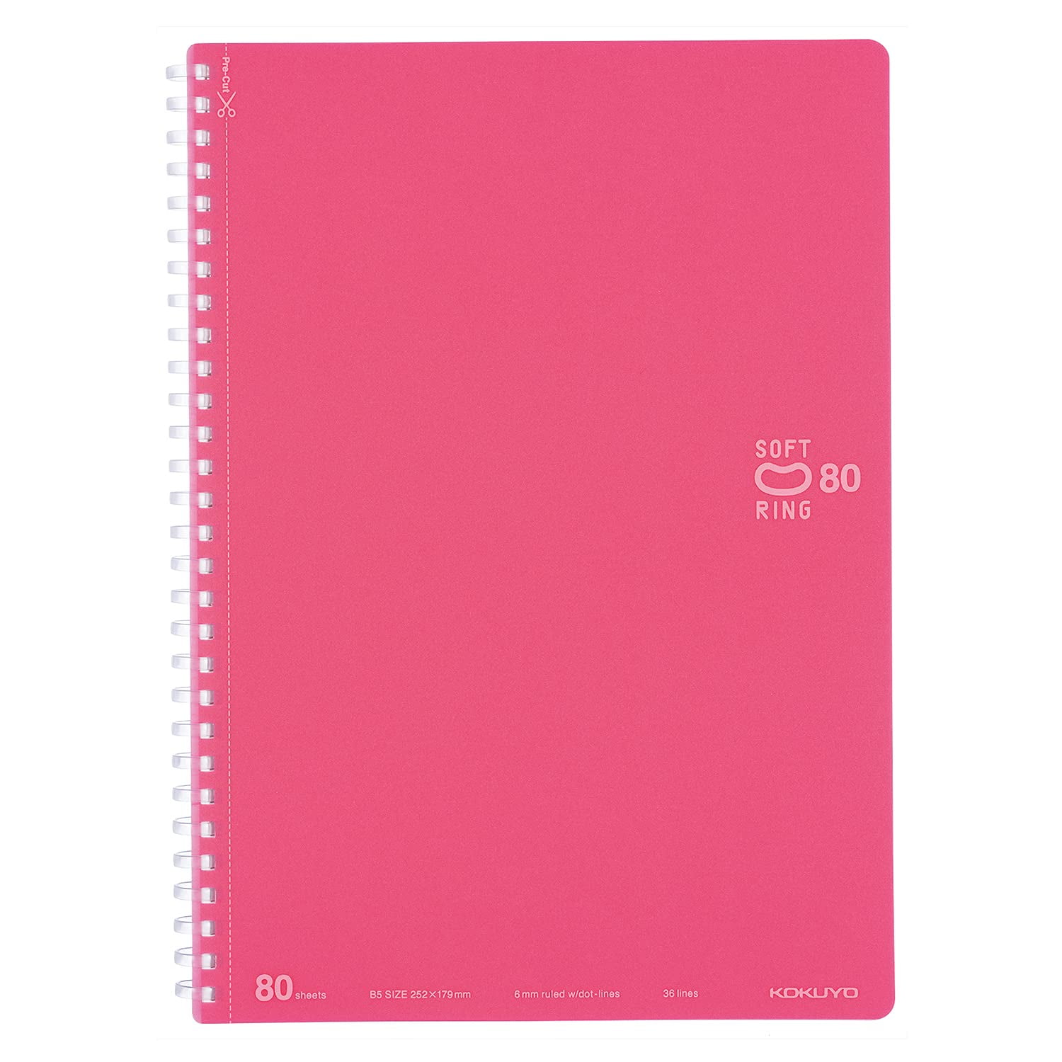 Kokuyo S-SV308BT-LP Notebook Soft Rings, 80 Sheets, B5, Dot Ruled ...