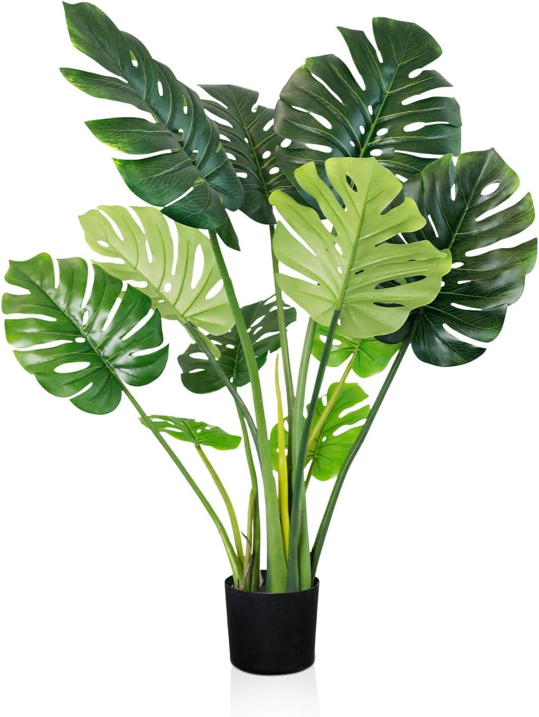KOL 4ft Artificial Faux Monstera Deliciosa Tree, 47'' Palm Tropical ...