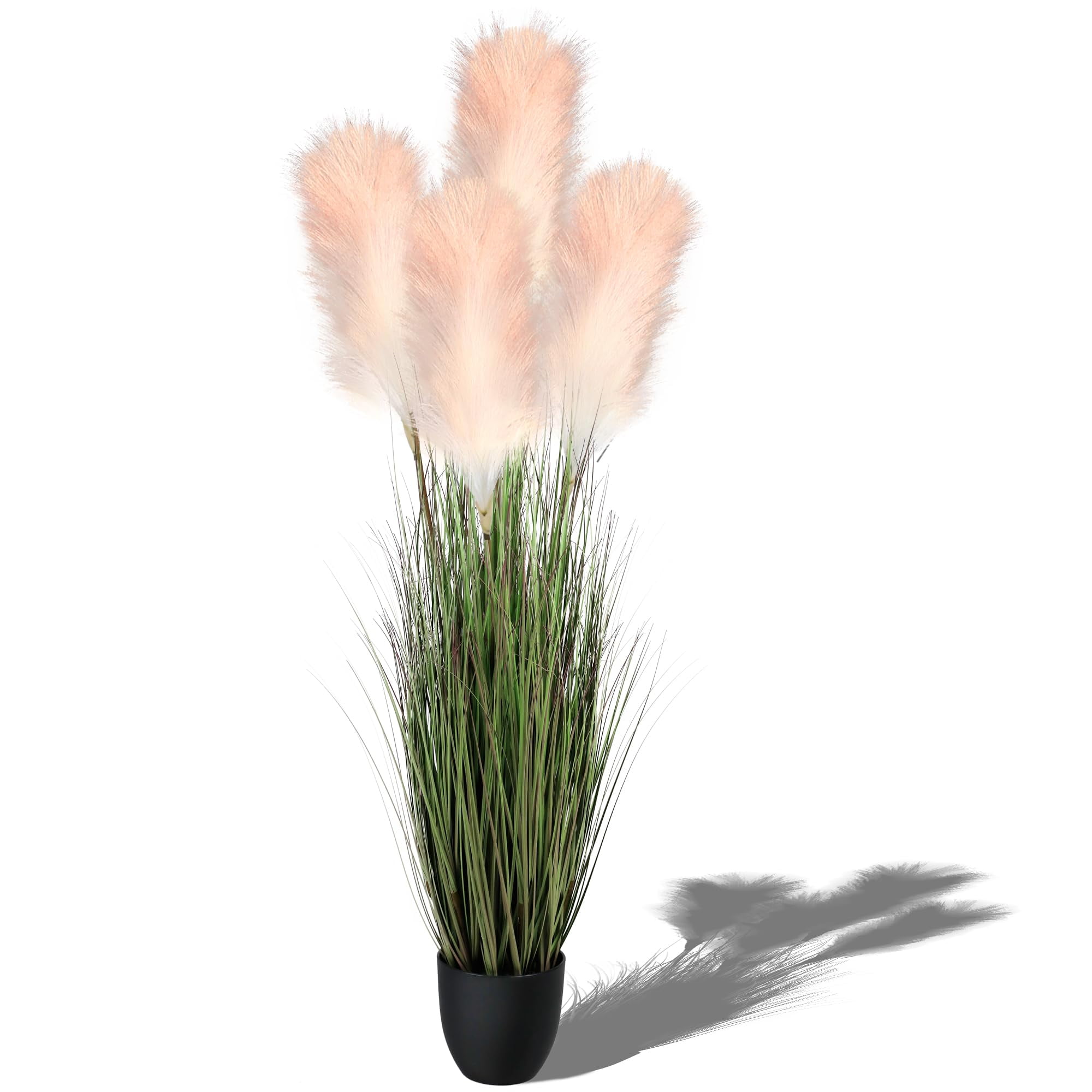 KOL Artificial 4ft Feather Reed Grass, 47.2in Realistic Indoor Outdoor ...