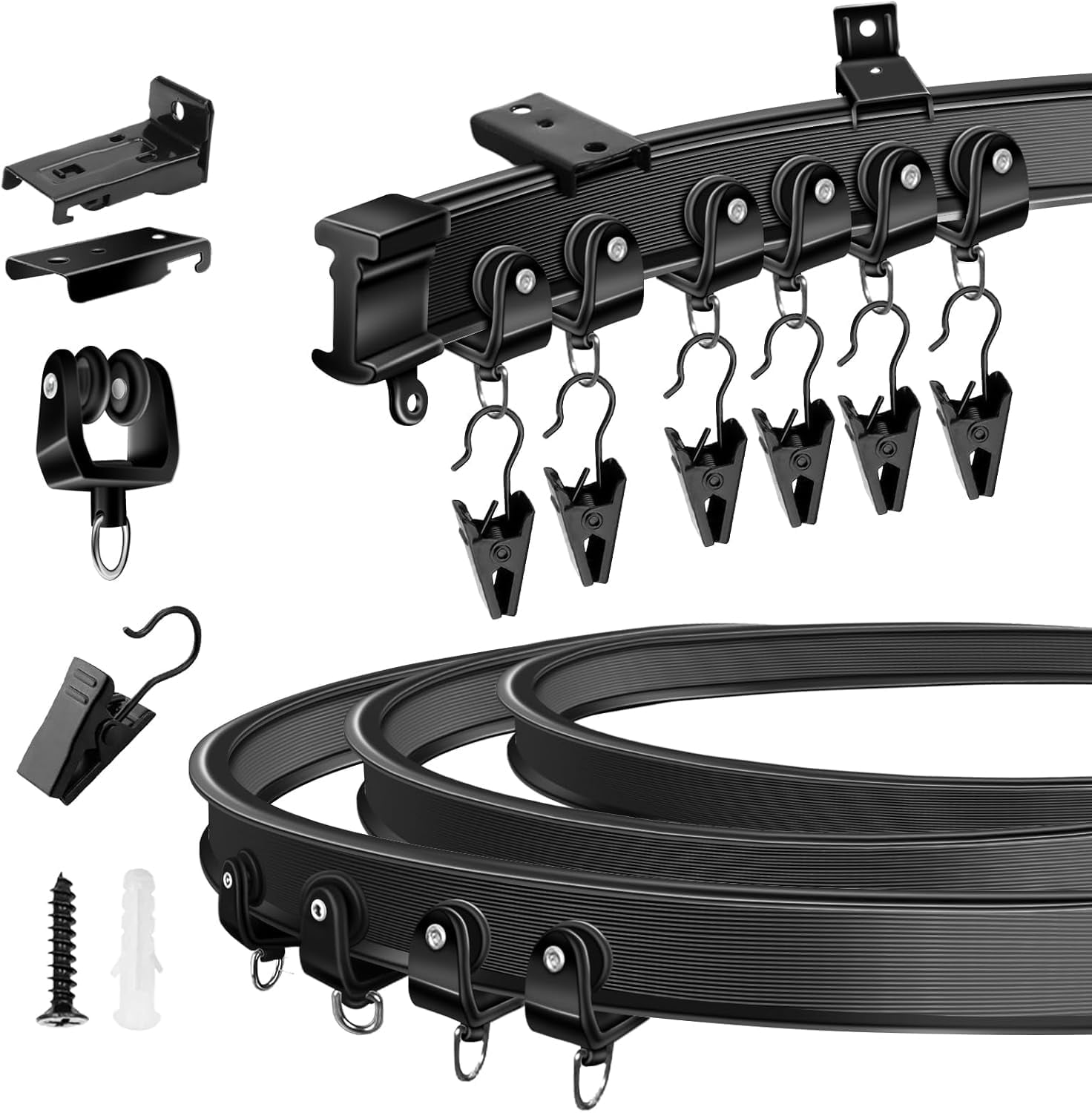 KOLAKO Ceiling Curtain Track, Flexible Bendable Curtain Track Wall or ...