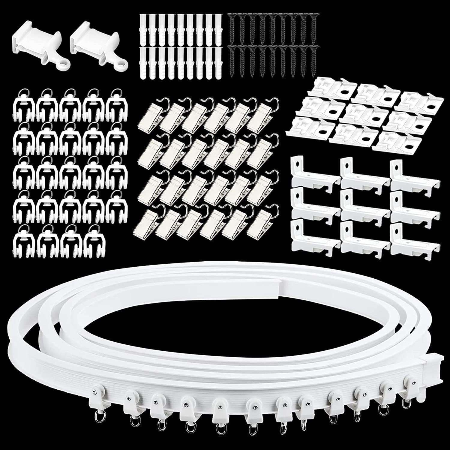 KOLAKO Ceiling Curtain Track, Flexible Bendable Curtain Rail Wall ...
