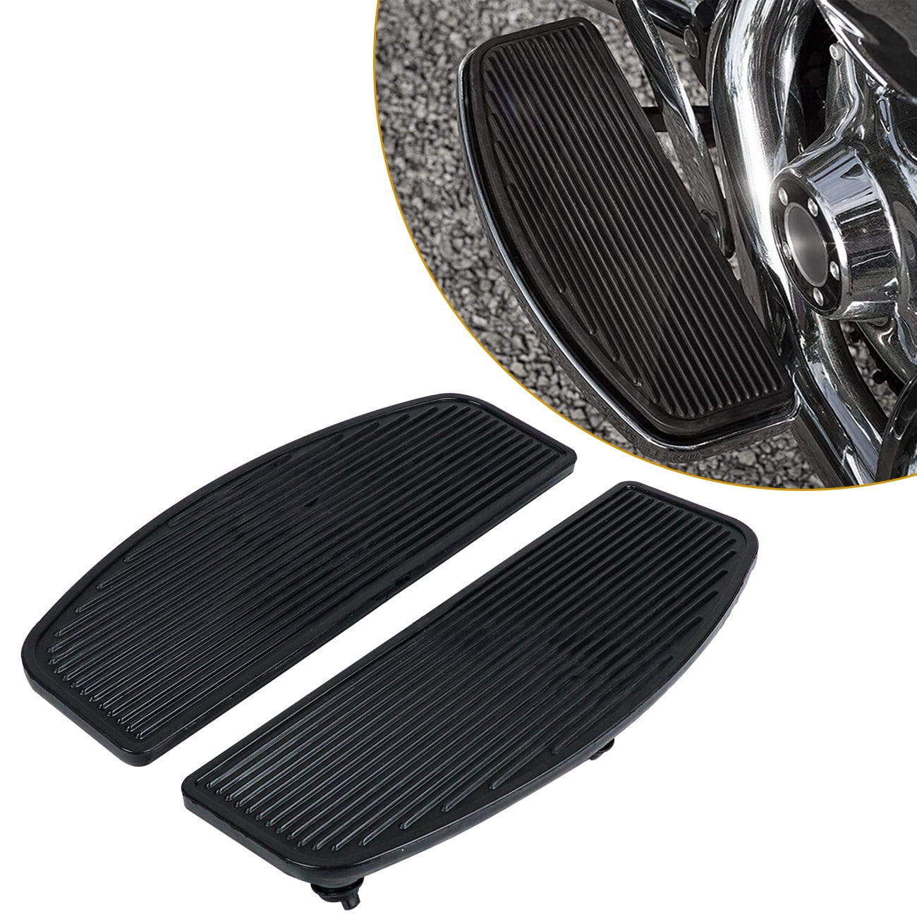 KOLEMO Front Rubber Rider Insert Footboard Compatible WIth For Harley ...