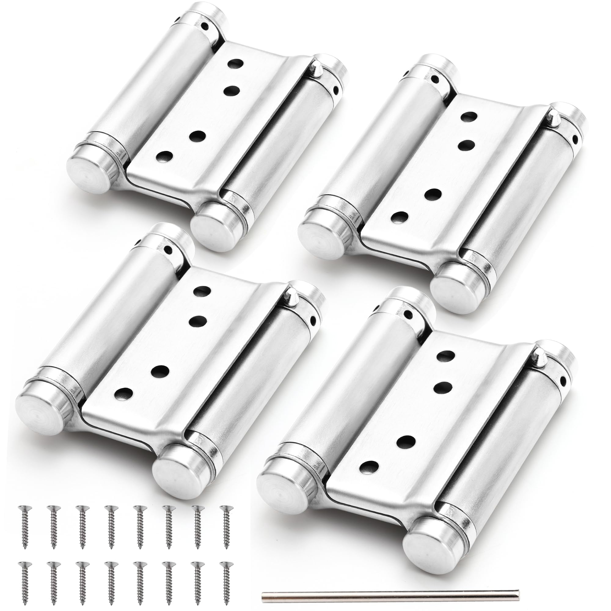 KOLET Double Action Door Hinges, 3 Inches Swinging Door Hinges with Stainless Steel, Self ...