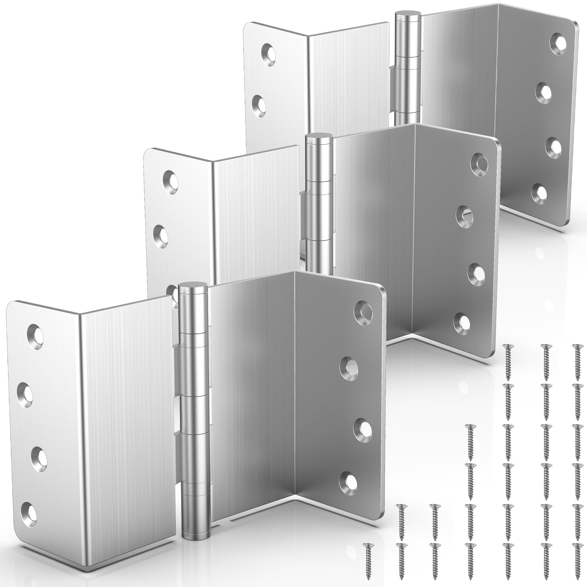 KOLET Offset Door Hinges, 4 Inches Ball Bearing Hinges, 1/4" Radius Corner Expandable Door ...