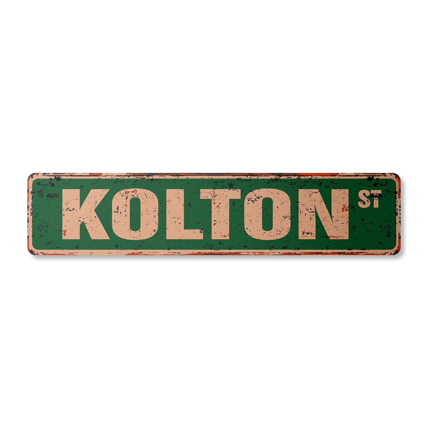 KOLTON Vintage Plastic Street Sign Childrens Name Room Sign | Indoor ...