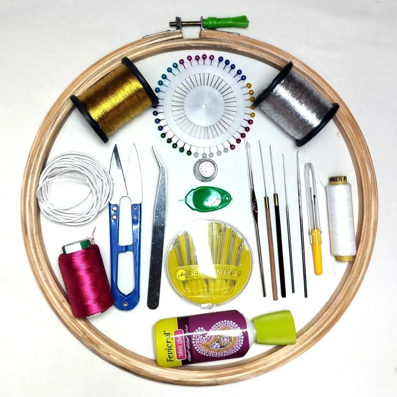 KOLUR Groups Embroidery kitAari Work Set for Beginners 19 Items ...