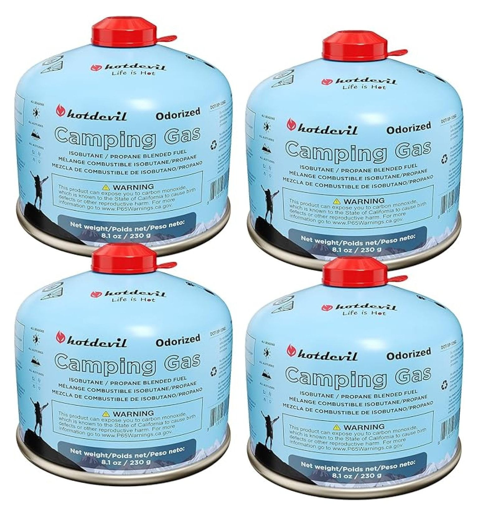 KOMAN Isobutane Fuel Canister 230 Gram Camping Stove Fuel Butane Propane Blend Camping Fuel Gas ...