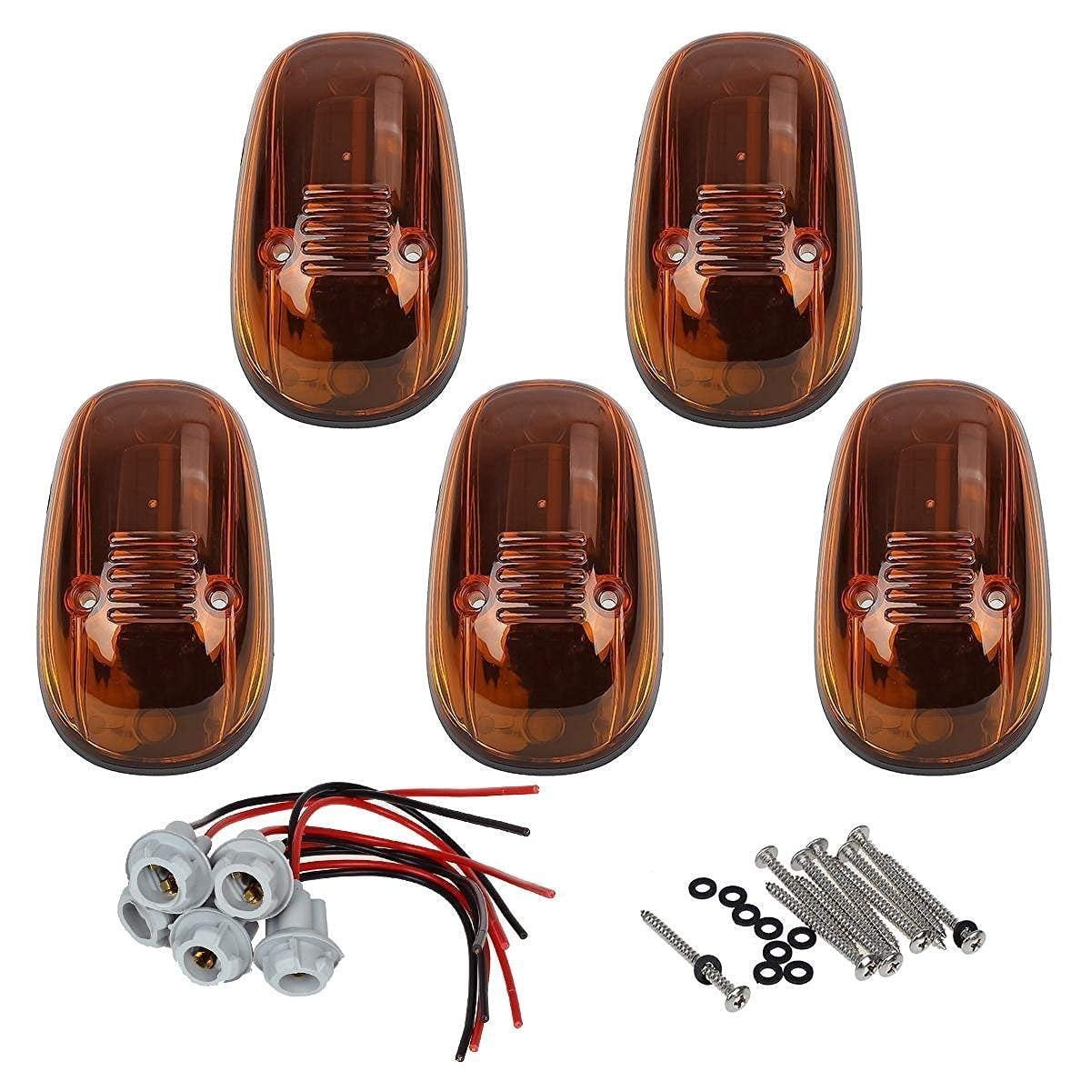 KOMAS 5pcs Amber Lens Cab Roof Marker Lights, Roof Top Lamp Running ...