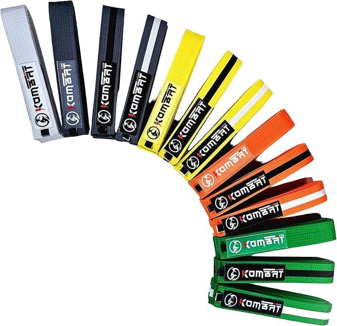 KOMBAT USA Kids Brazilian Jiu Jitsu Belts, Martial Arts BJJ Belts ...