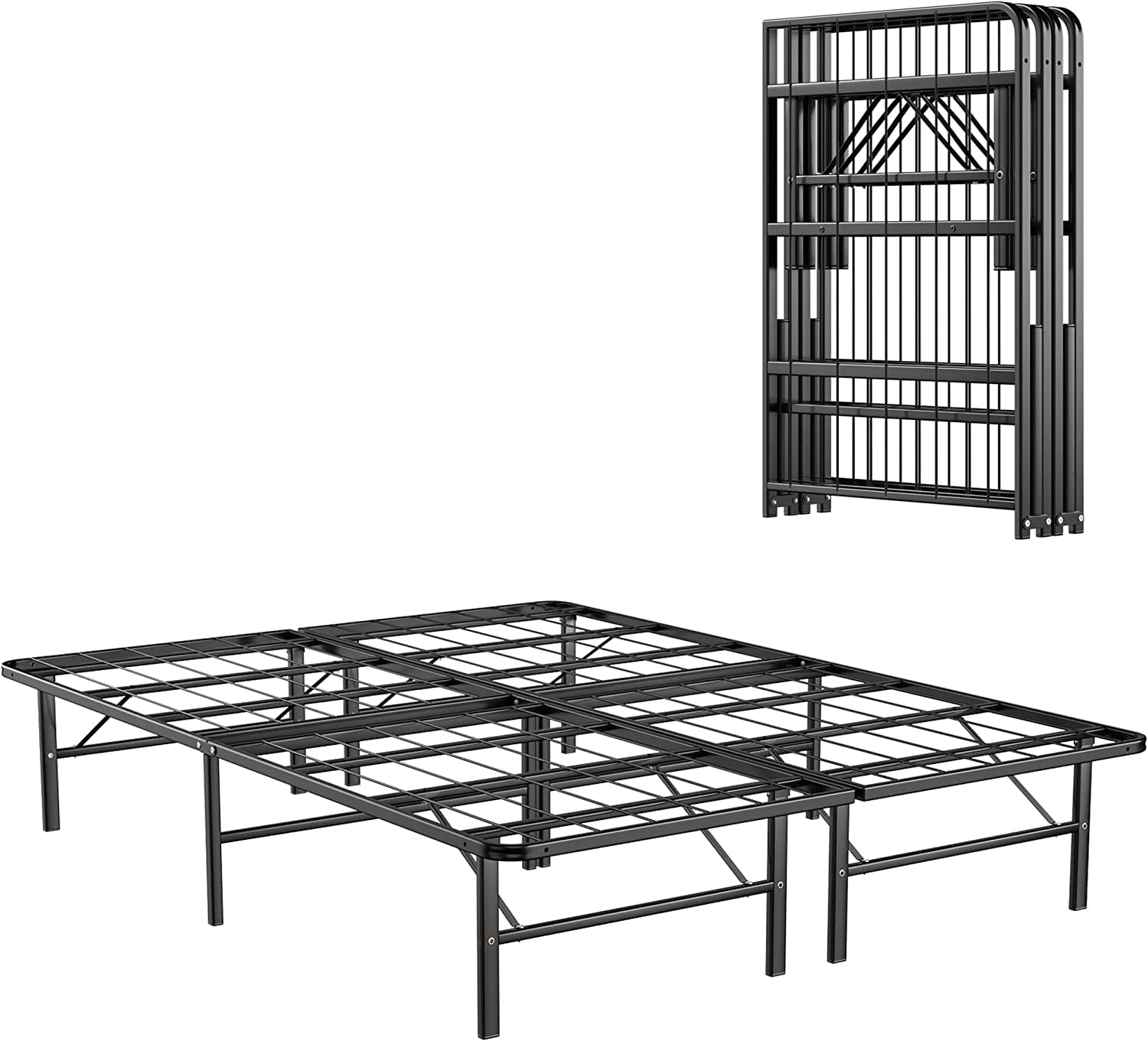 KOMFOTT 14 Inches Metal Platform Bed Frame Queen Size, Heavy Duty ...