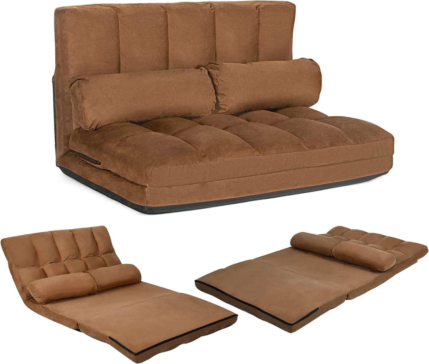 KOMFOTT Adjustable Floor Sofa Bed, Foldable Lazy Sofa Sleeper Bed with ...