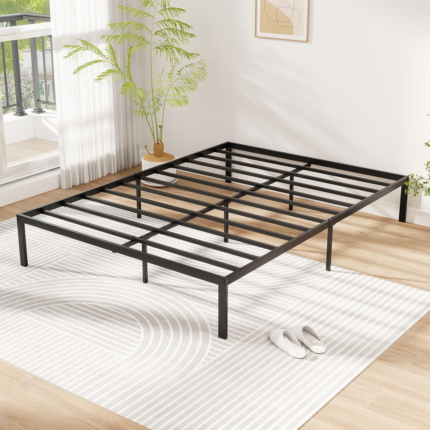 KOMFOTT Full Size Metal Bed Frame, 12 Inch Platform Bed Frame, Heavy ...