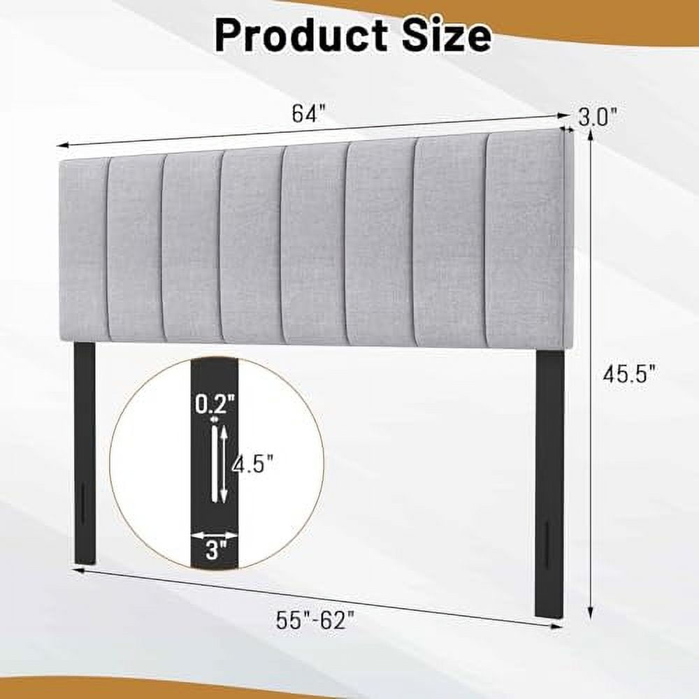 KOMFOTT Linen Upholstered Headboard for Full & Queen Size Bed, Vertical ...