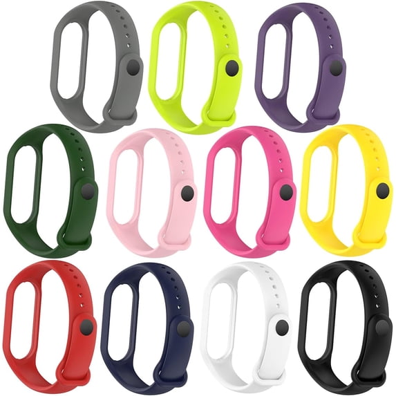 KOMI 11 Pack Watch Band Compatible with Xiaomi Mi Band 7,Silicone ...
