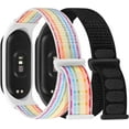 KOMI 2 Pack Solo Loop Nylon Strap Compatible with Xiaomi Mi Band 6 5 4 ...