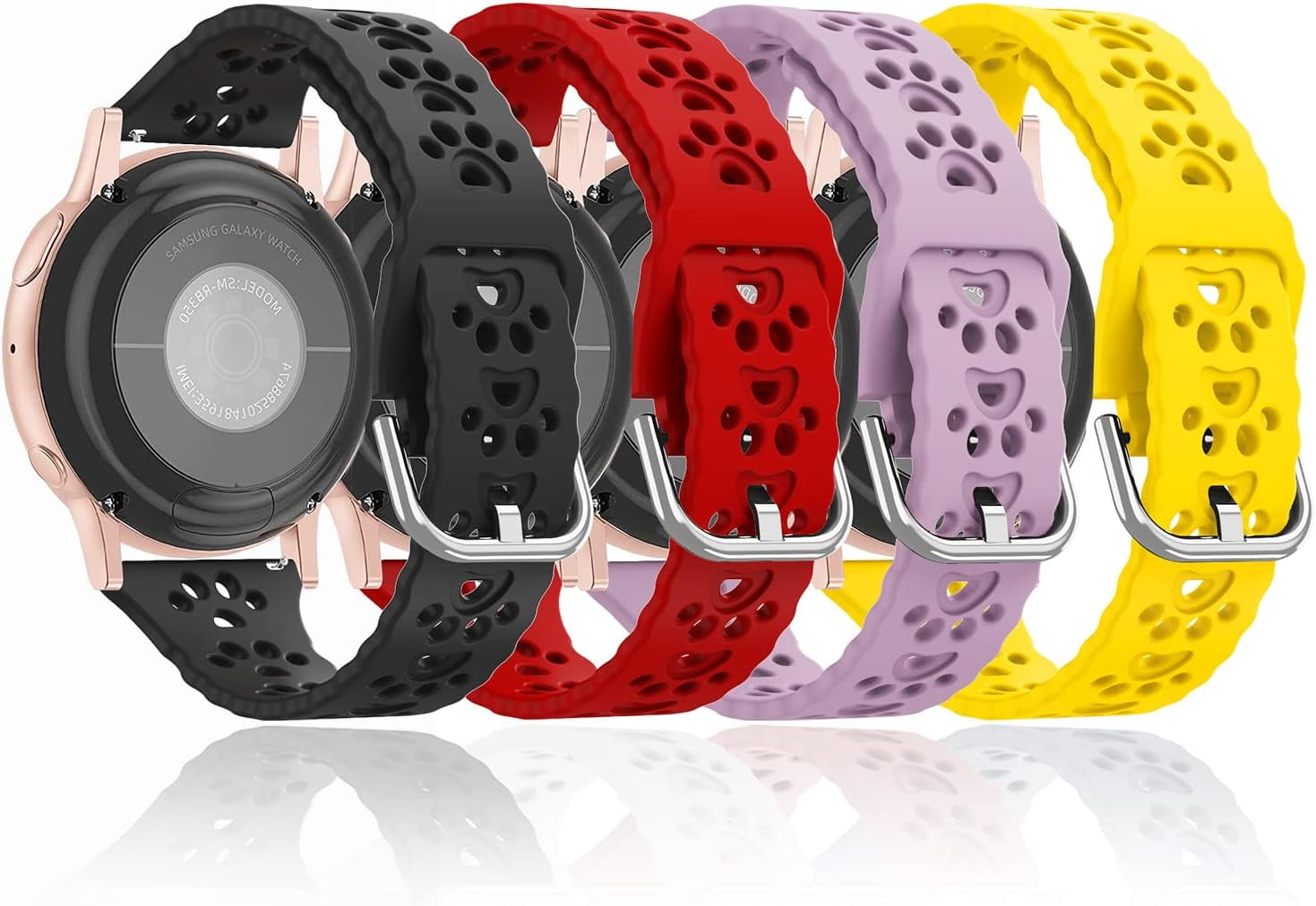 KOMI 4 pack Lace Silicone Band 20mm Compatible for Samsung Galaxy Watch ...