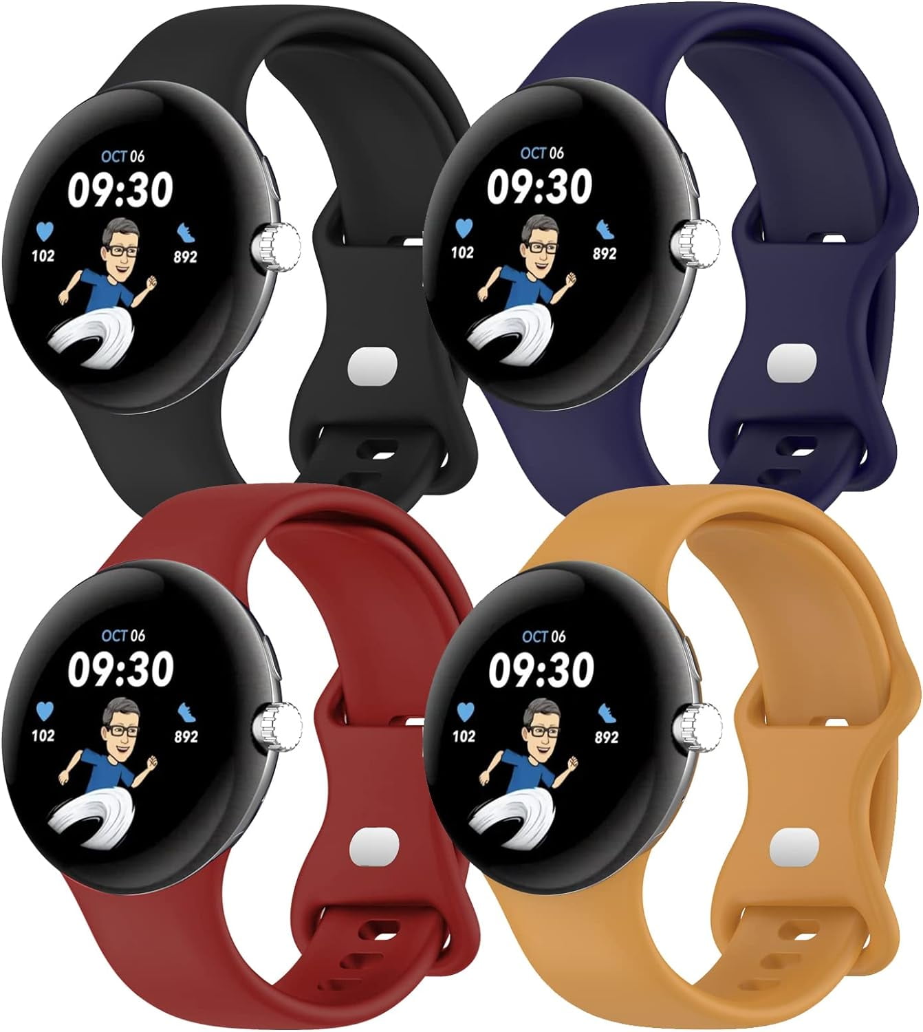 KOMI 4Pcs Active Band for Google Pixel Watch 3 Bands 41mm/Pixel Watch 2 ...