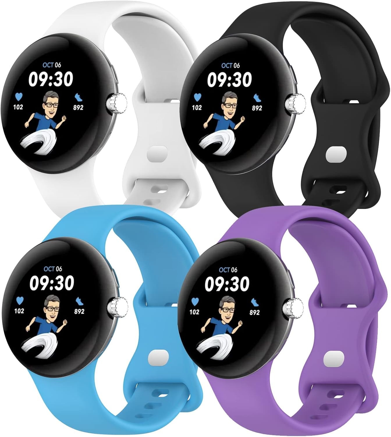 KOMI 4Pcs Active Band for Google Pixel Watch 3 Bands 41mm/Pixel Watch 2 ...