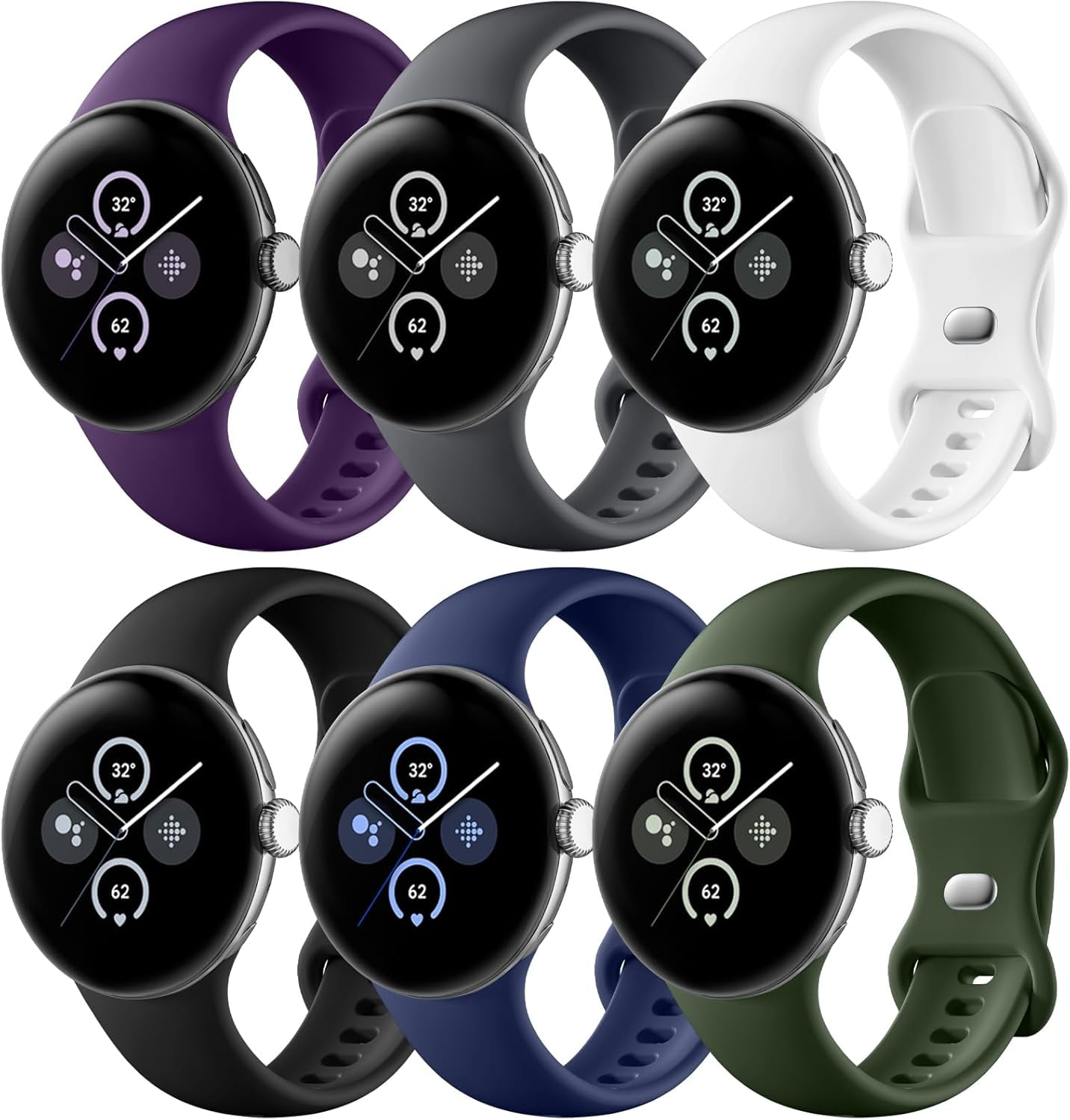 KOMI 6 Pack Watch Bands Compatible with Google Pixel 2/Pixel 3 41mm ...